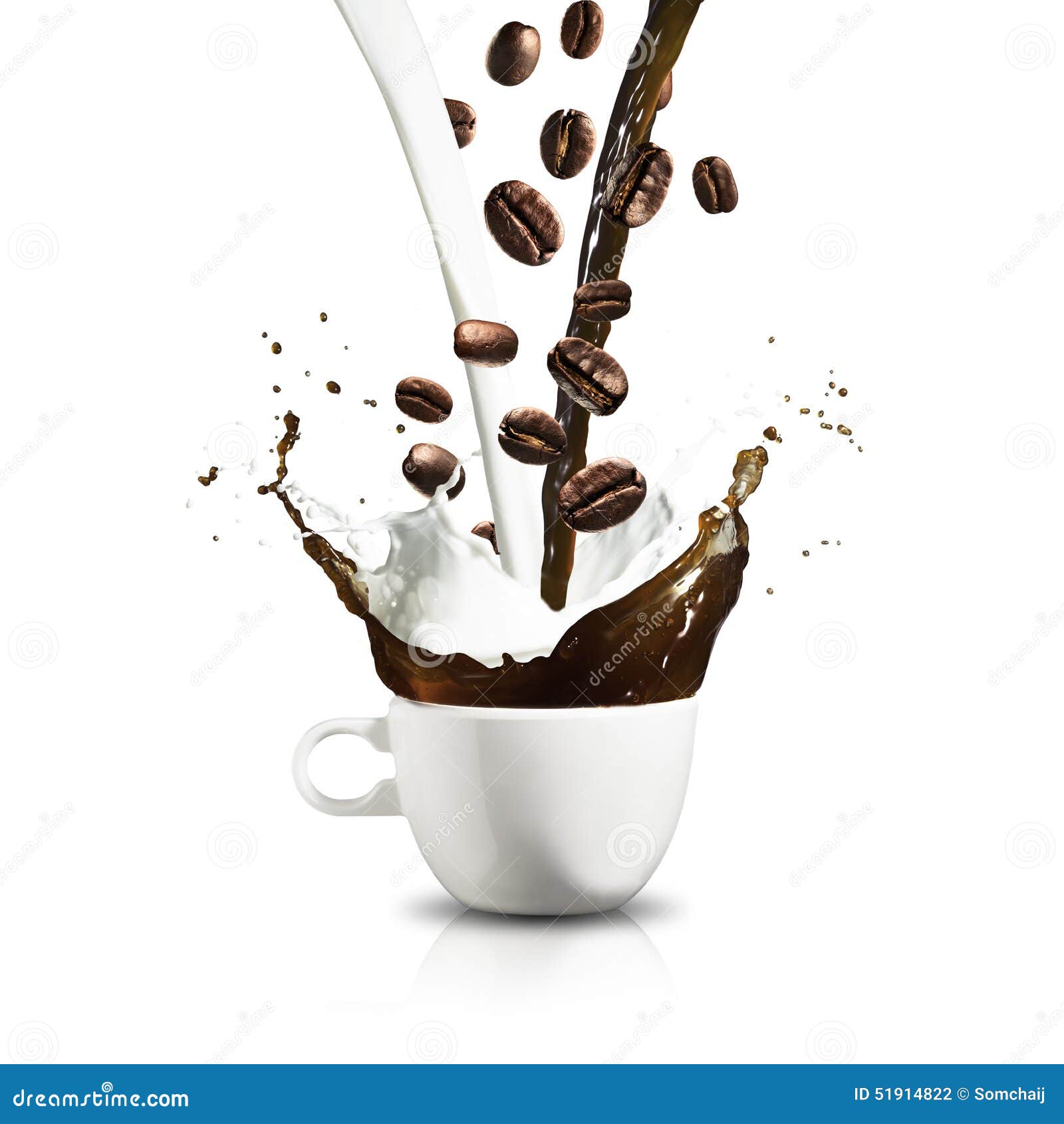 Cup of Coffee Splash stock photo. Image of fresh, beans - 51914822