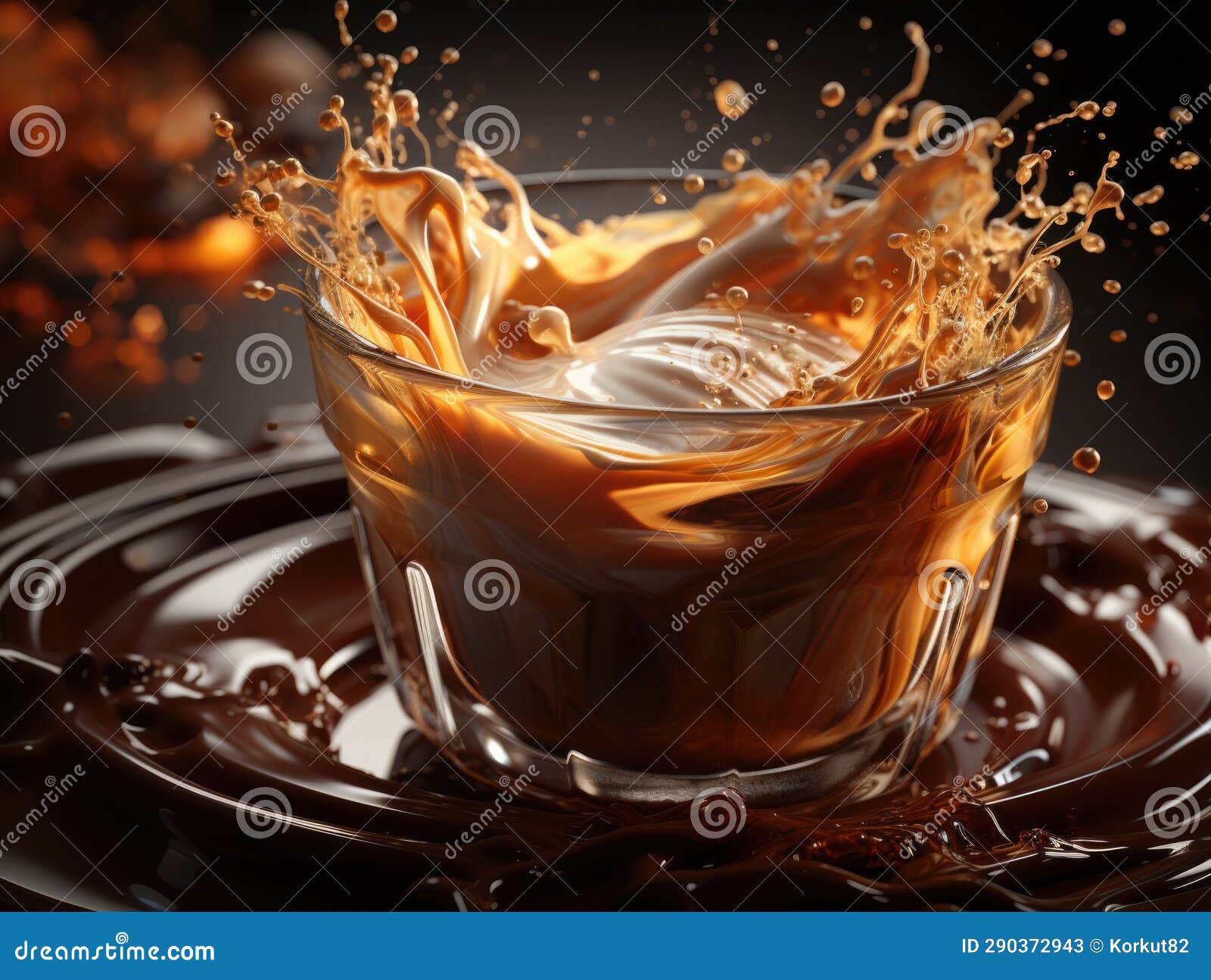 Coffee with splashes stock illustration. Illustration of cream - 290372943