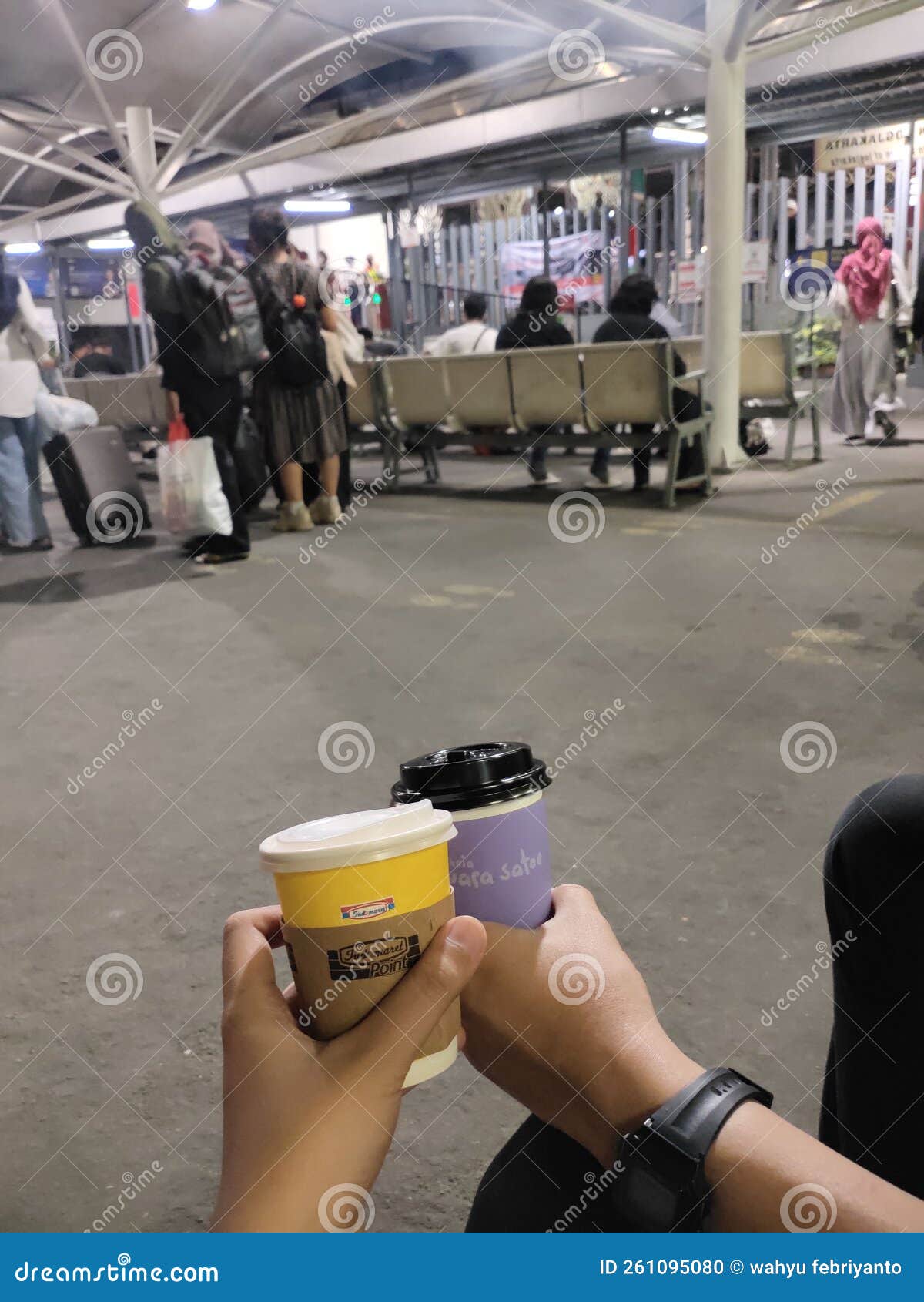 A Cup of Coffee at the Station Train with Watch Editorial Image - Image ...