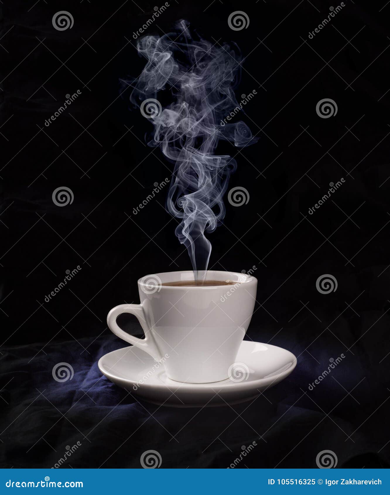 Cup with Coffee and Steam in Cold Light Stock Image - Image of coffee ...