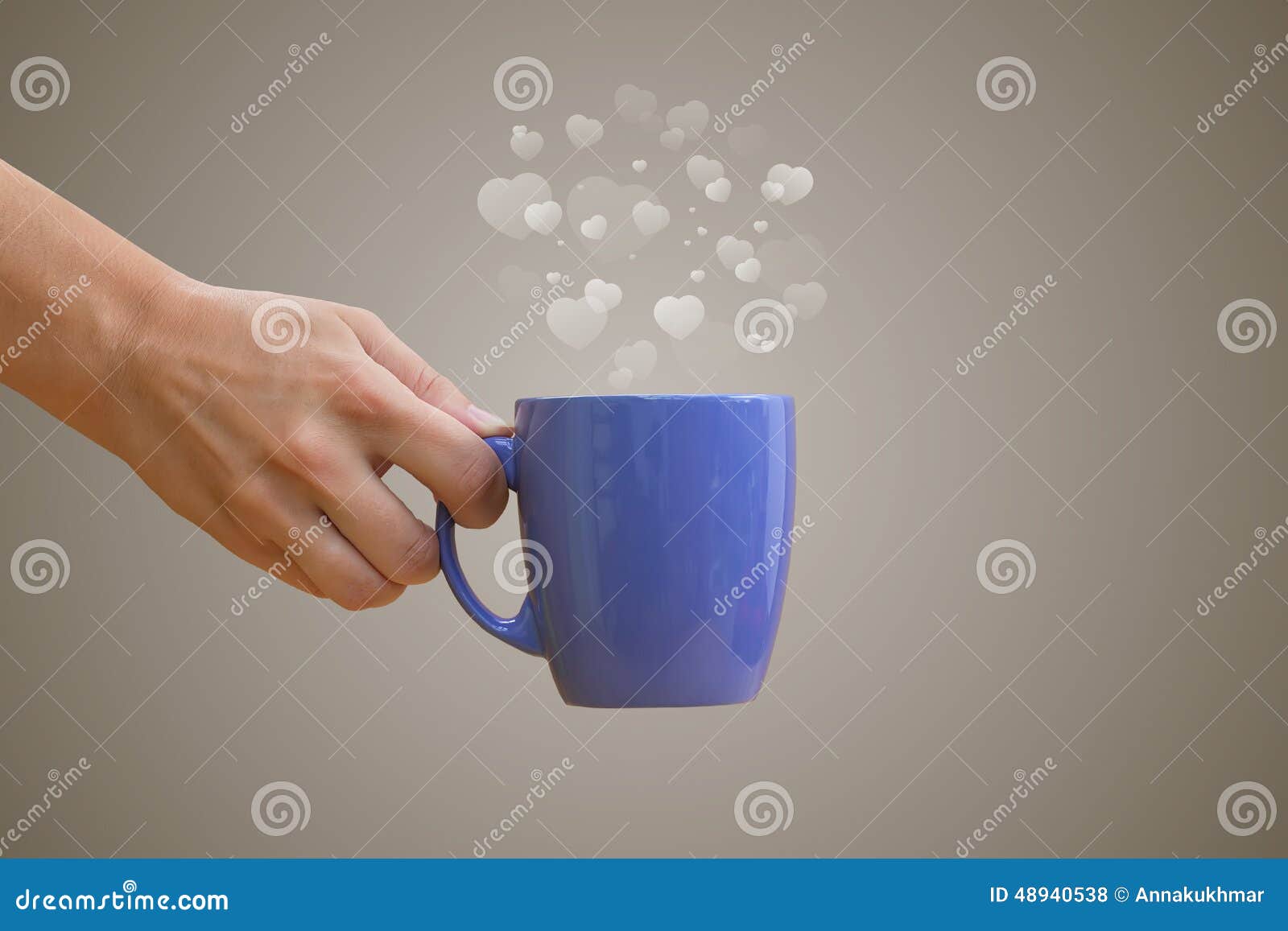 Cup of Coffee with Steam in Heart Shape Stock Photo - Image of ...