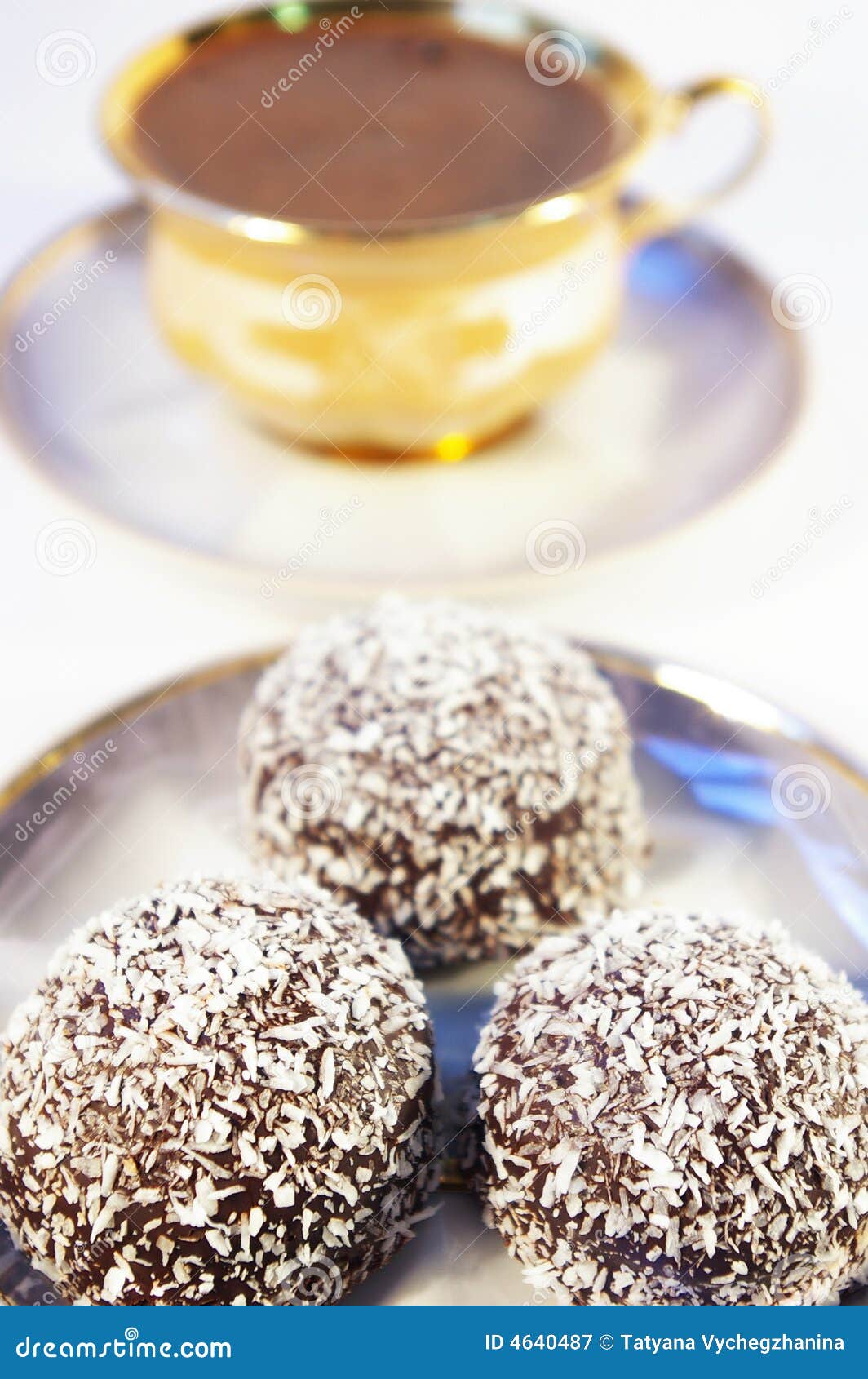 Cup of Coffee and Sweet with a Coco Stock Image - Image of candy ...
