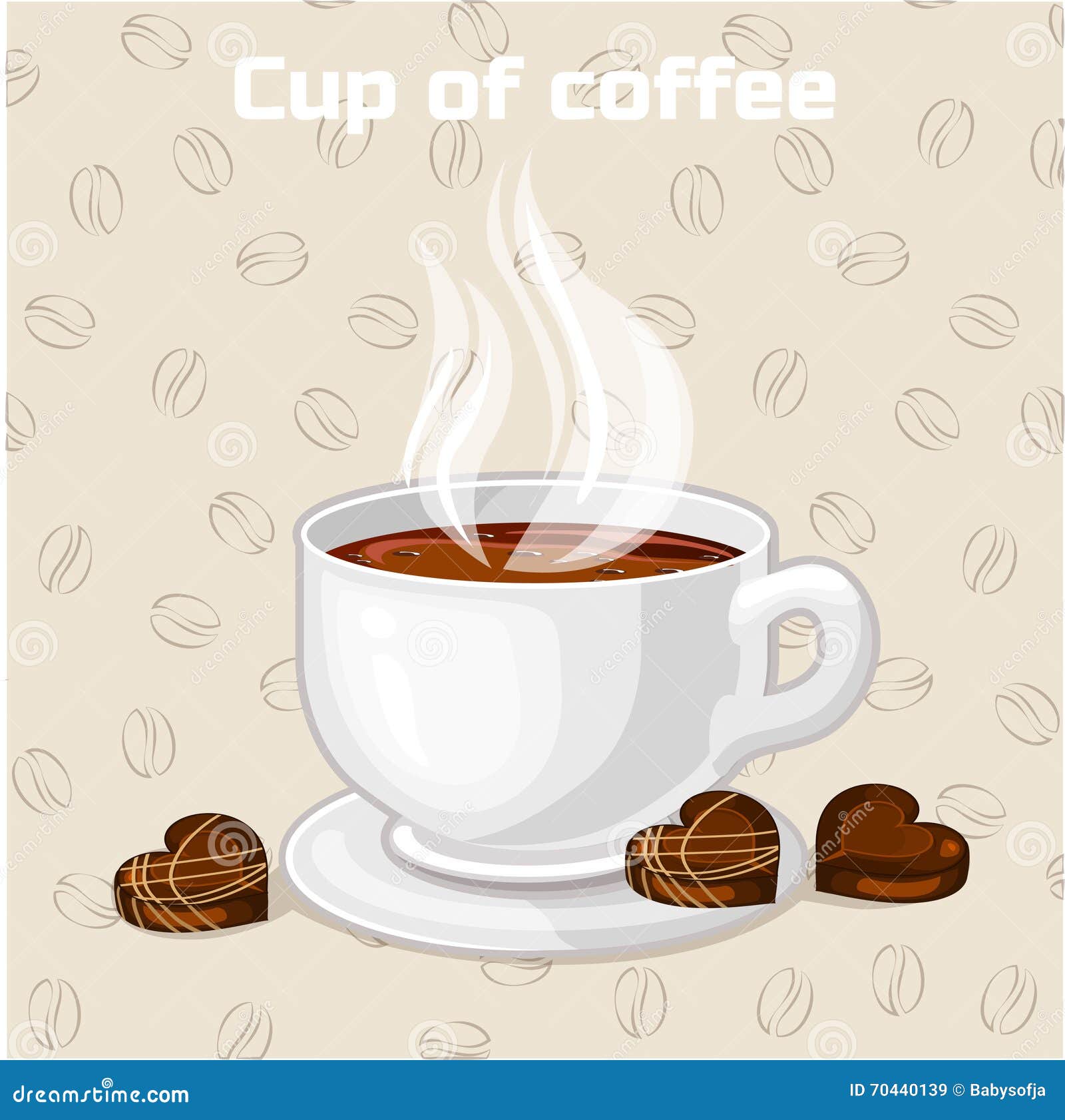 Cup of Coffee and Sweets. Vector Icon Stock Vector - Illustration of ...