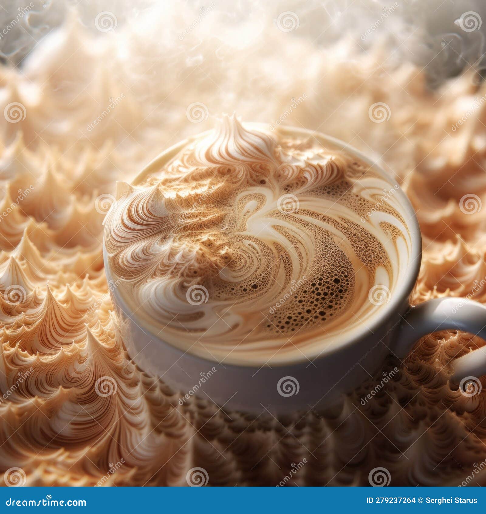 A Cup of Coffee with a Swirl Pattern on it. Generative AI Image. Stock ...