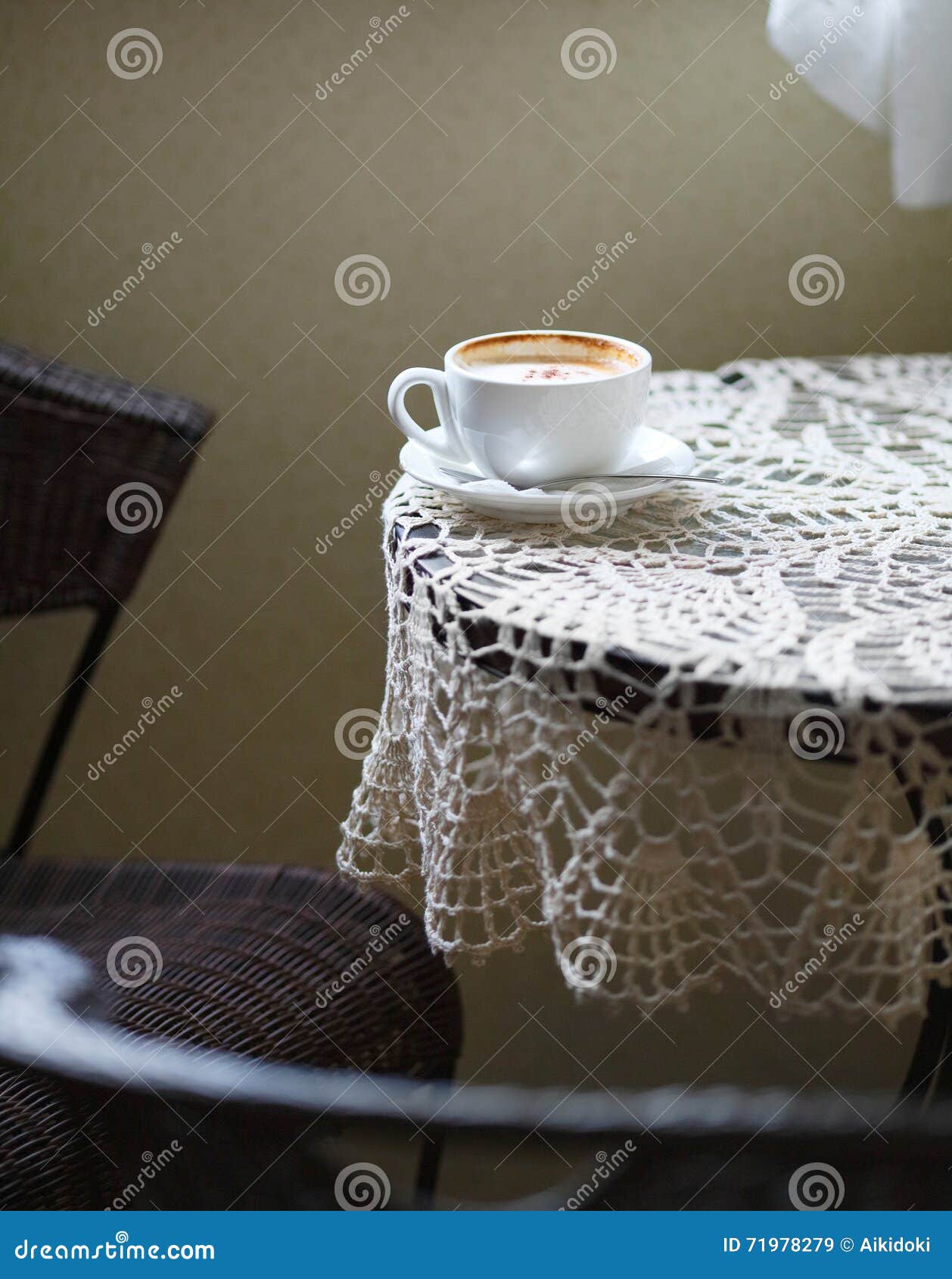 Cup of Coffee on the Table in Cafe Stock Image - Image of time, spoon ...
