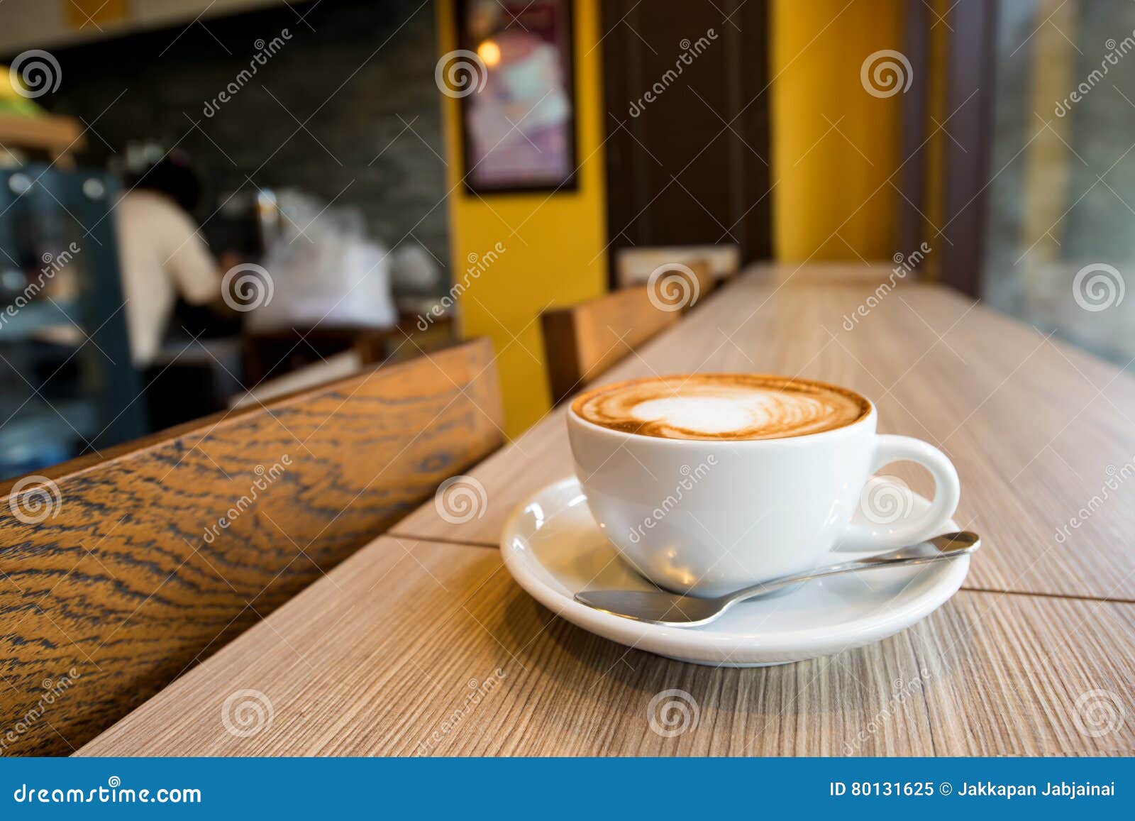 Cup of Coffee on Table in Cafe Stock Image - Image of light, morning ...