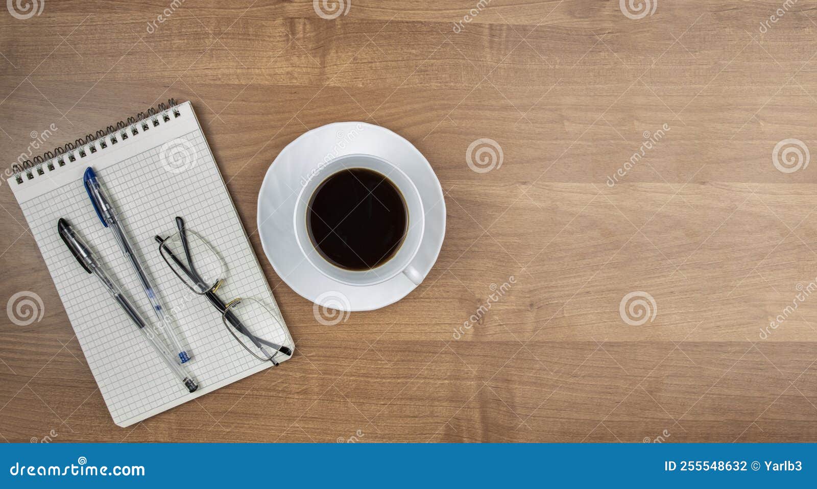 Cup of Coffee on the Table with the Supplies for Office Work, Coffee at ...