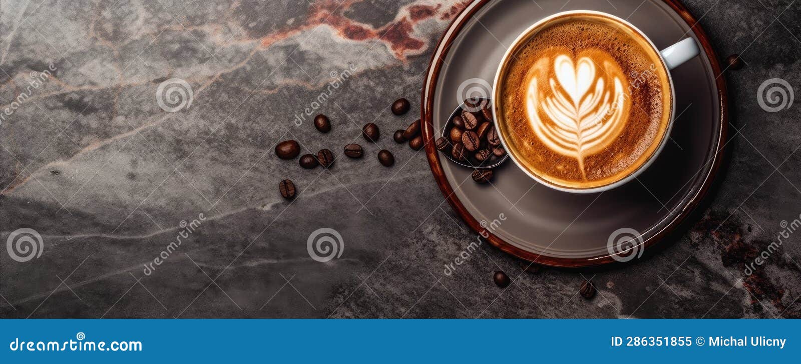 A Cup of Coffee on the Table. Top View, Style, Generative Ai Stock ...