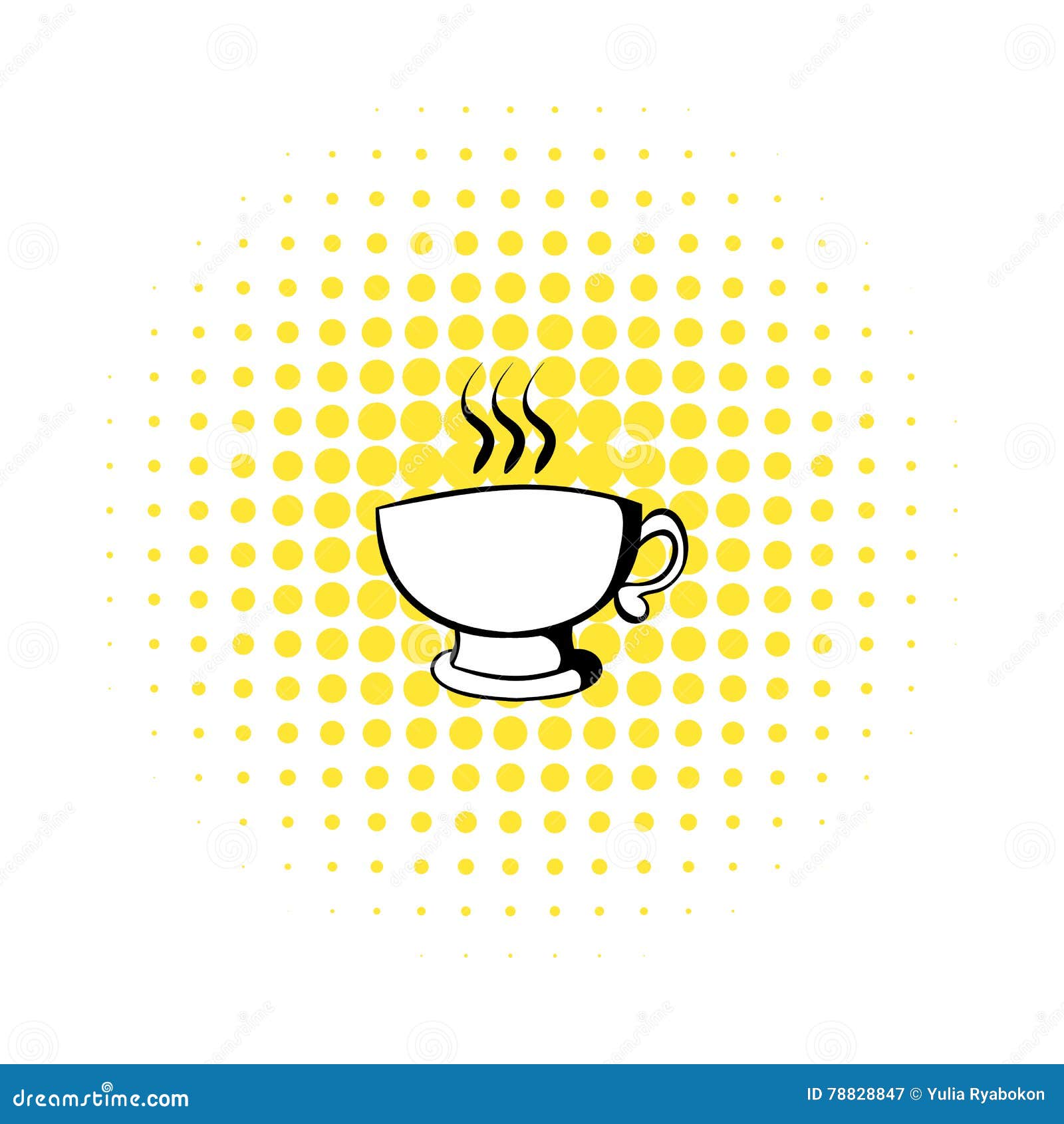 Cup of Coffee or Tea Icon, Comics Style Stock Vector - Illustration of ...