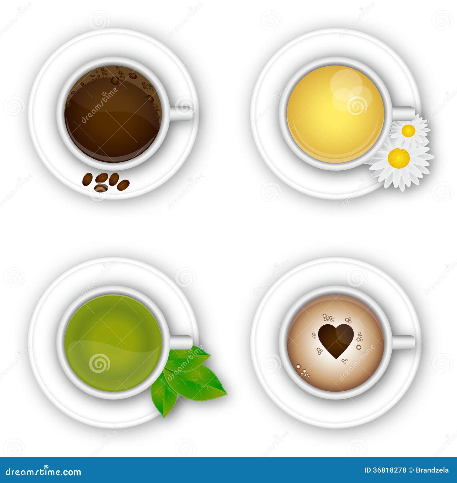 Cup of coffee and tea stock vector. Illustration of design - 36818278