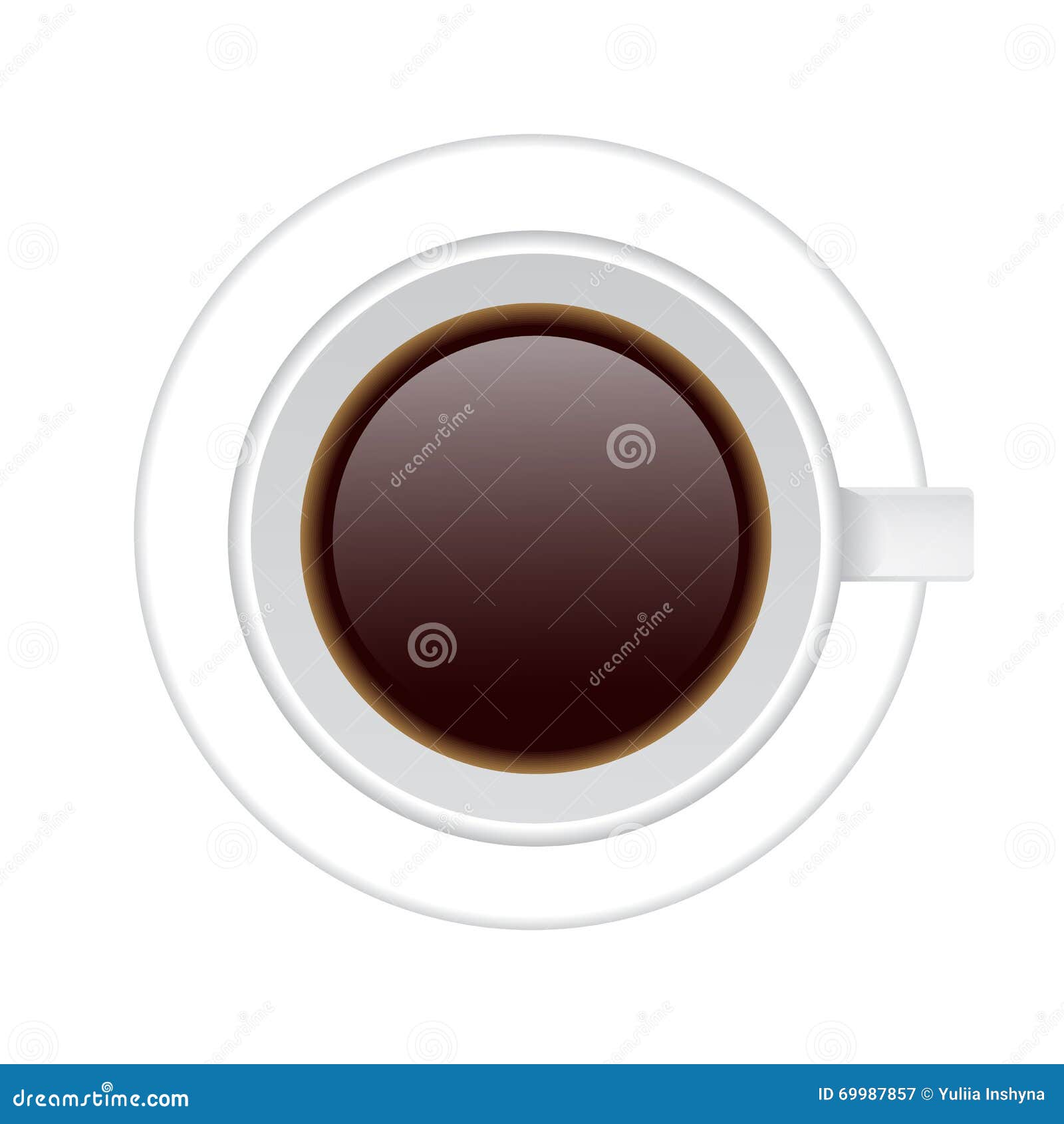 Cup of Coffee Top View Vector Illustration Stock Vector - Illustration ...