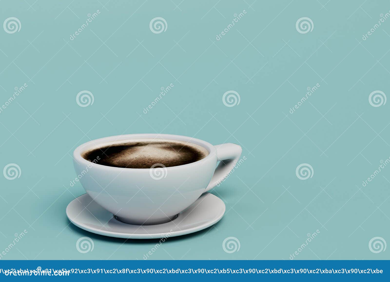 A Cup of Coffee on a Turquoise Background. Copy Paste, Copy Space Stock ...