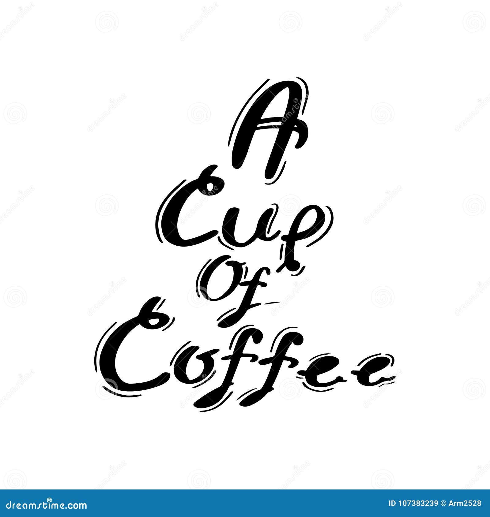 A cup of coffee typography stock illustration. Illustration of ...
