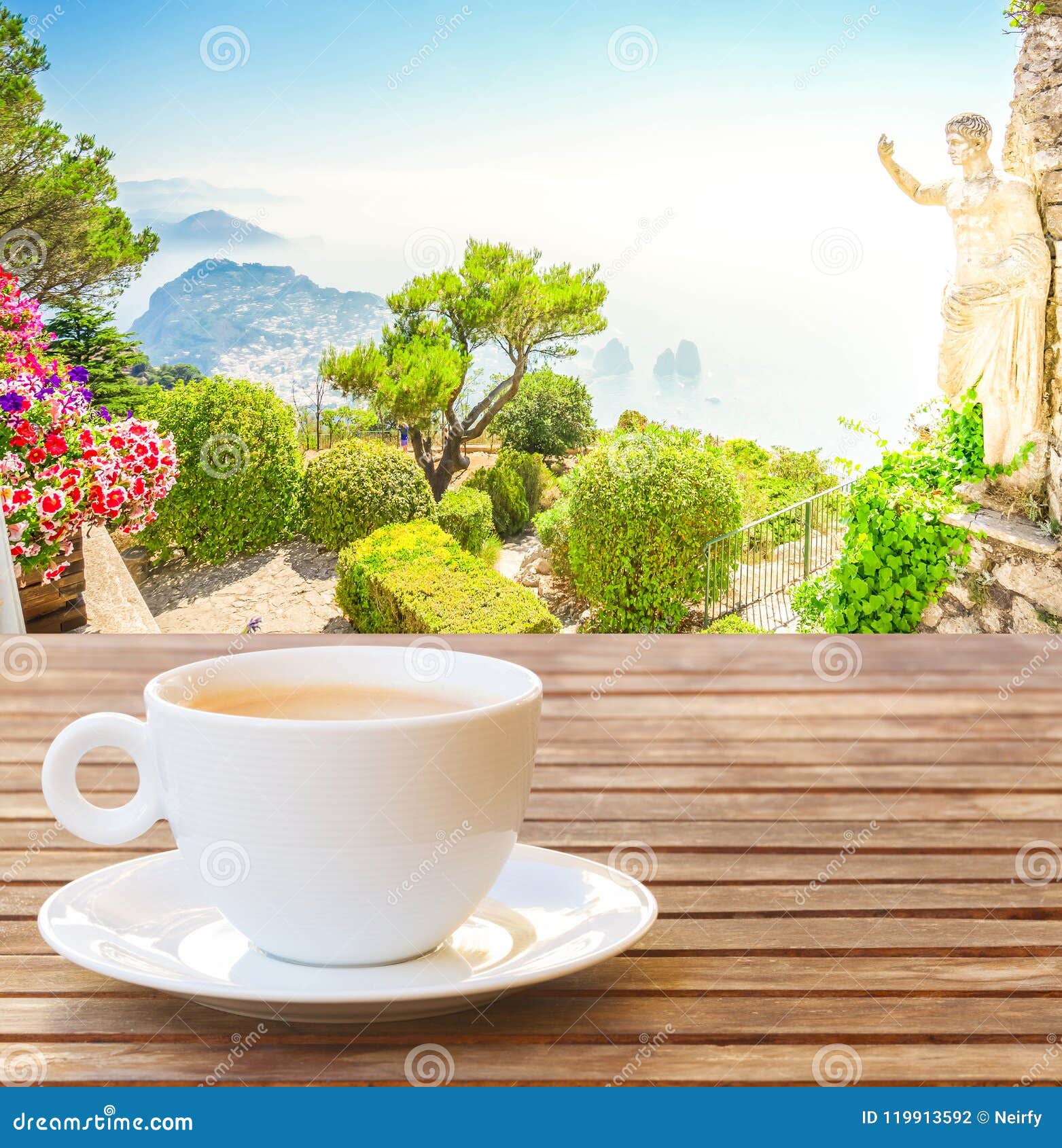 Cup of Coffee at Capri, Italy Stock Photo - Image of capri, faraglioni ...