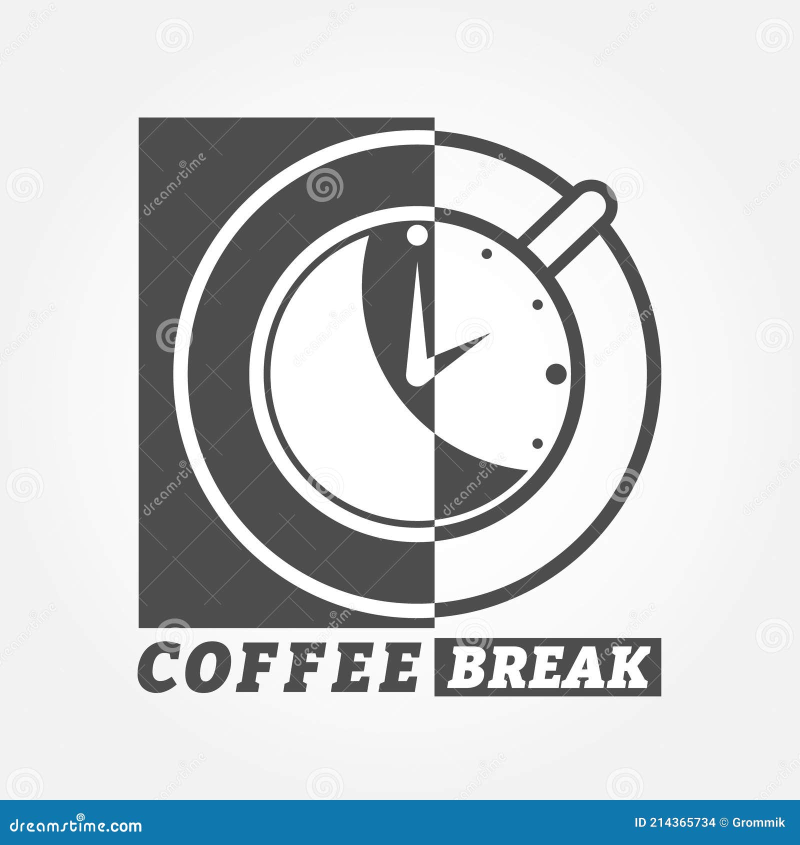 Cup Of Coffee And A Watch Labeled COFFEE BREAK. Vector Illustration For ...