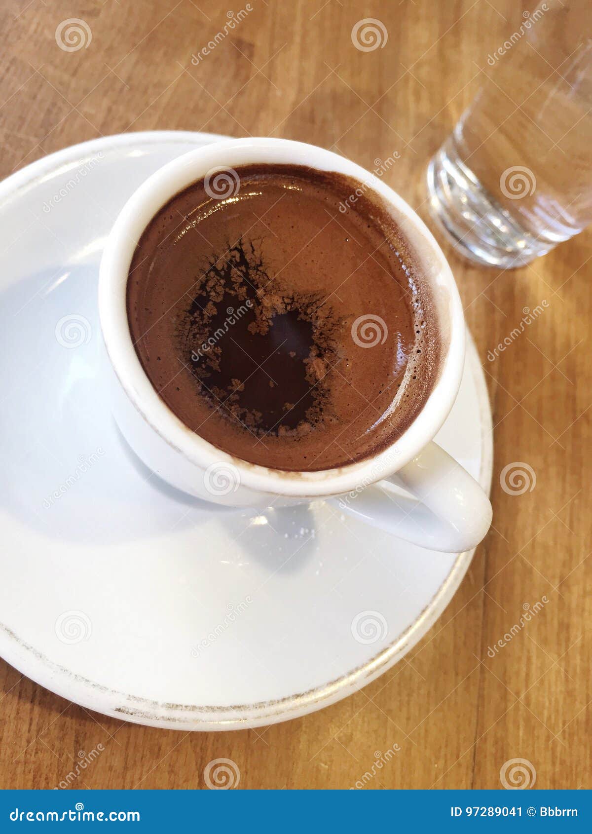 Cup of Coffee and Water on Table Stock Image - Image of beverage ...