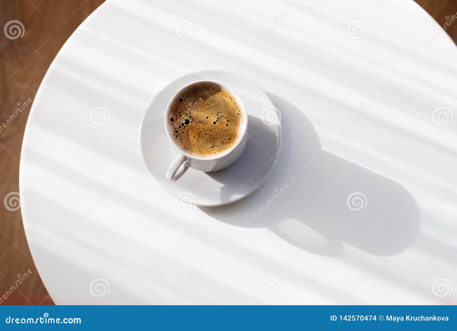 Cup of Coffee on White Table Stock Photo - Image of morning, vintage ...