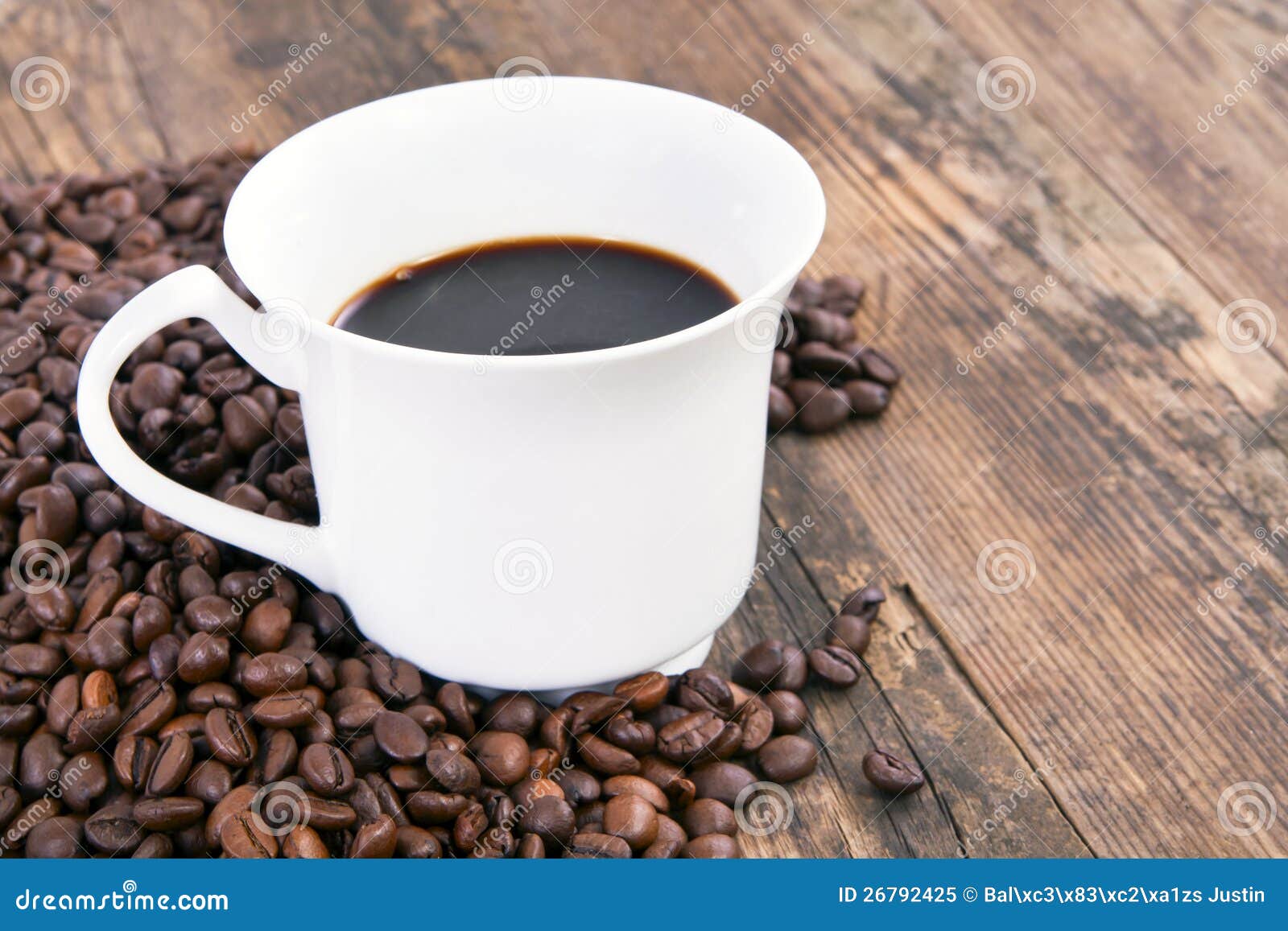 Cup of Coffee on Wood Table. Stock Image - Image of brown, cafe: 26792425