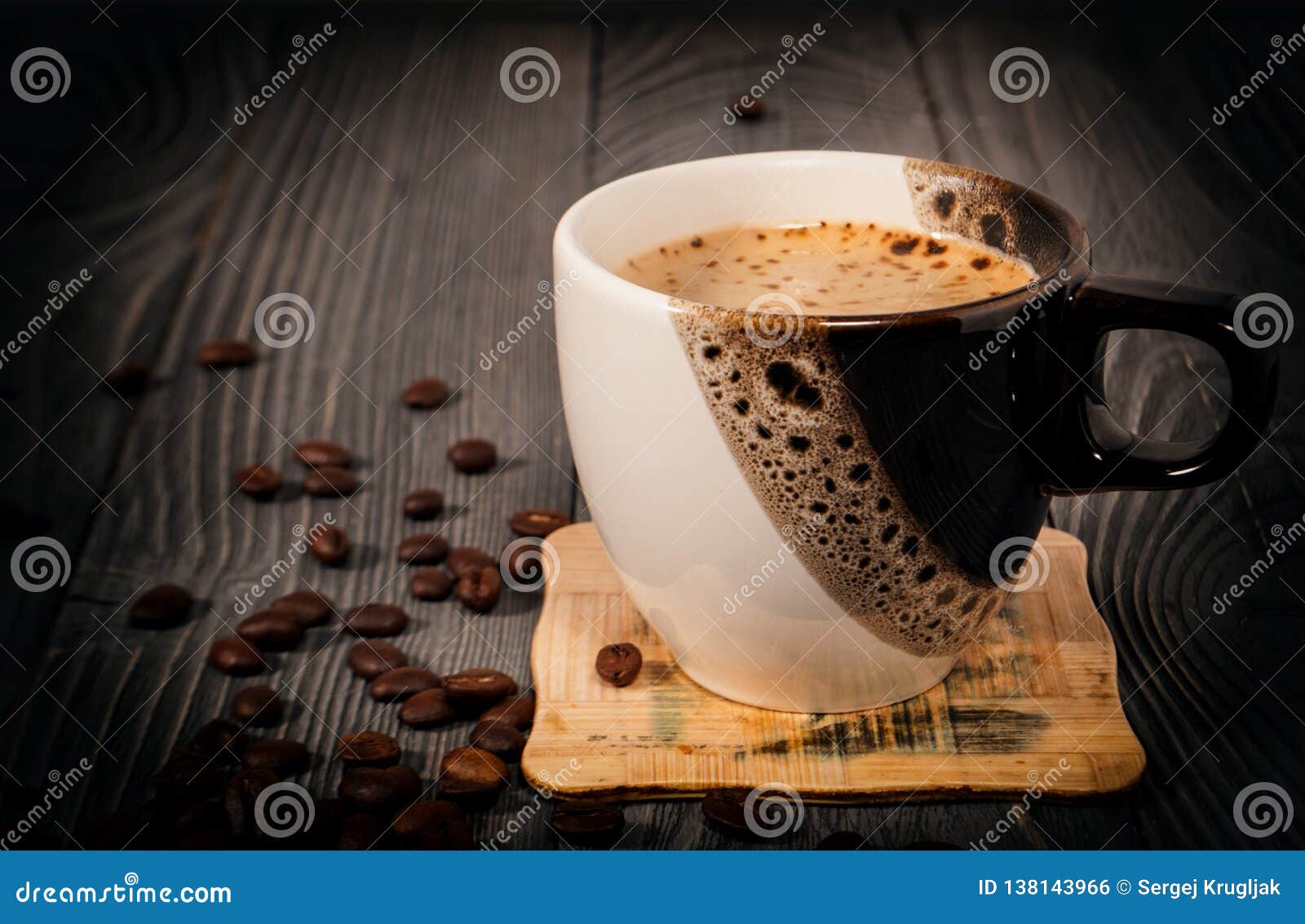 Cup of Coffee on a Wooden Surface Stock Photo - Image of aromatic ...