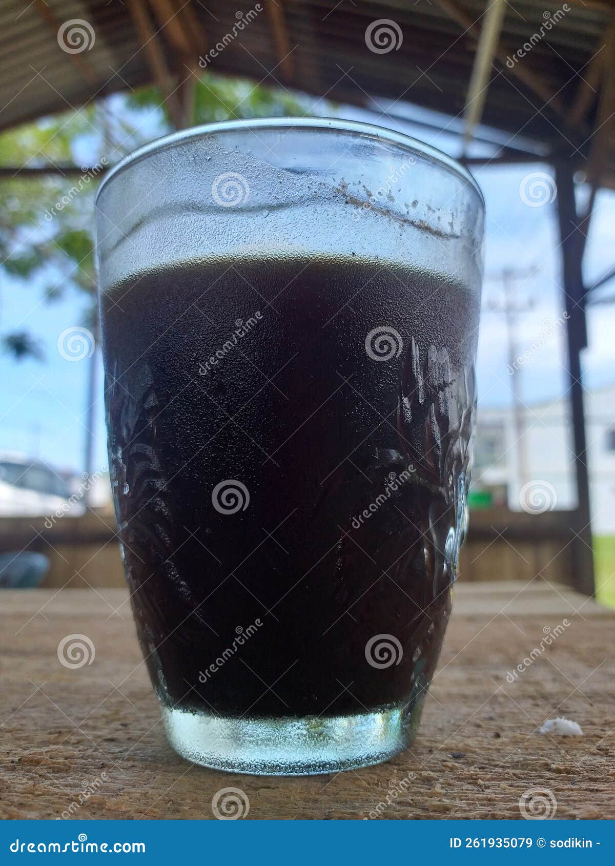 A Cup of Coffee on a Wooden Table, Noon Stock Image - Image of drink ...