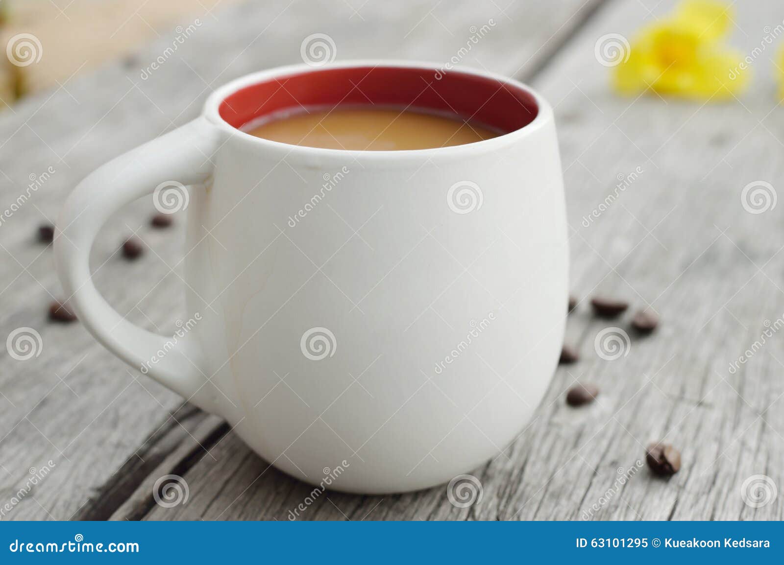 Cup of Coffee on a Wooden Table Stock Image - Image of brown, wooden ...