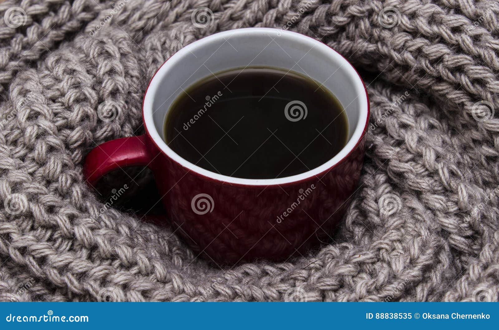 Cup of Coffee Wrapped in Scarf Stock Image - Image of cozy, chocolate ...