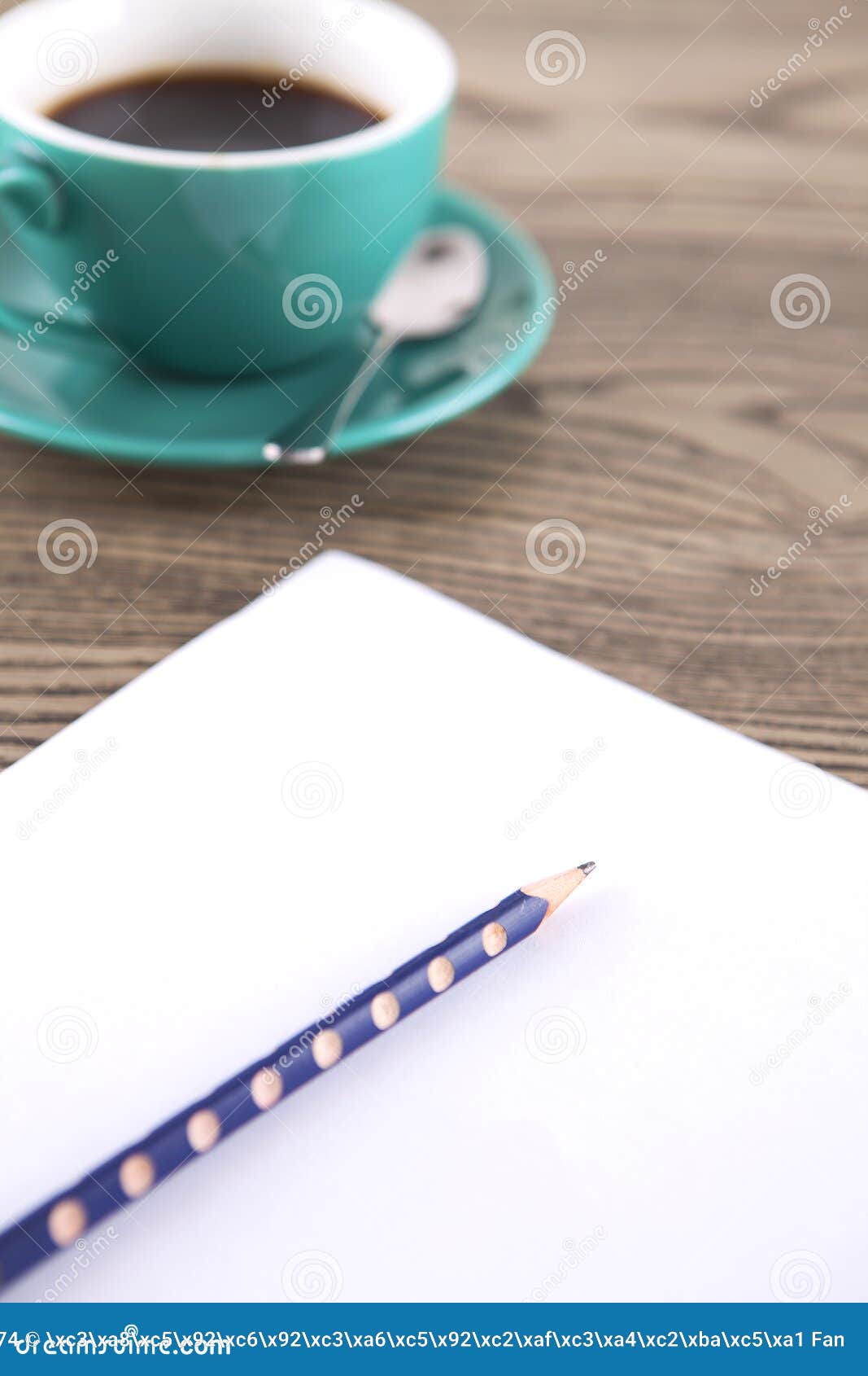 A Cup of Coffee and Writing Instruments Stock Photo - Image of clear ...