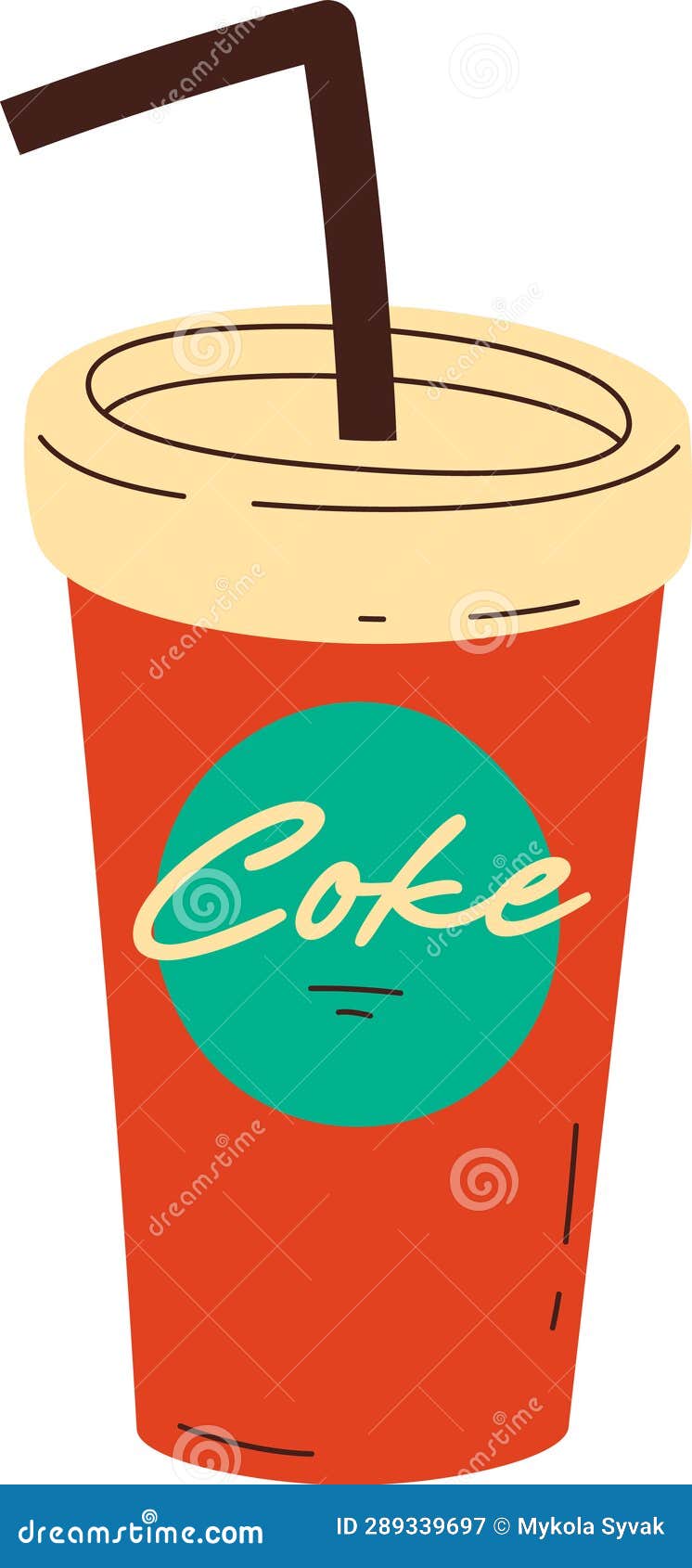 Cup with Coke stock vector. Illustration of drink, beverage - 289339697