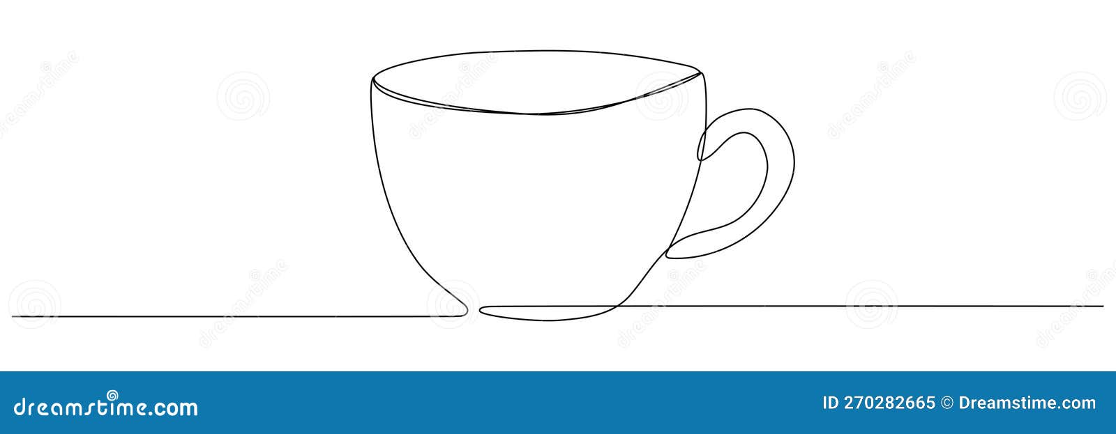 Cup Continuous Line Drawing. Stock Vector - Illustration of single ...
