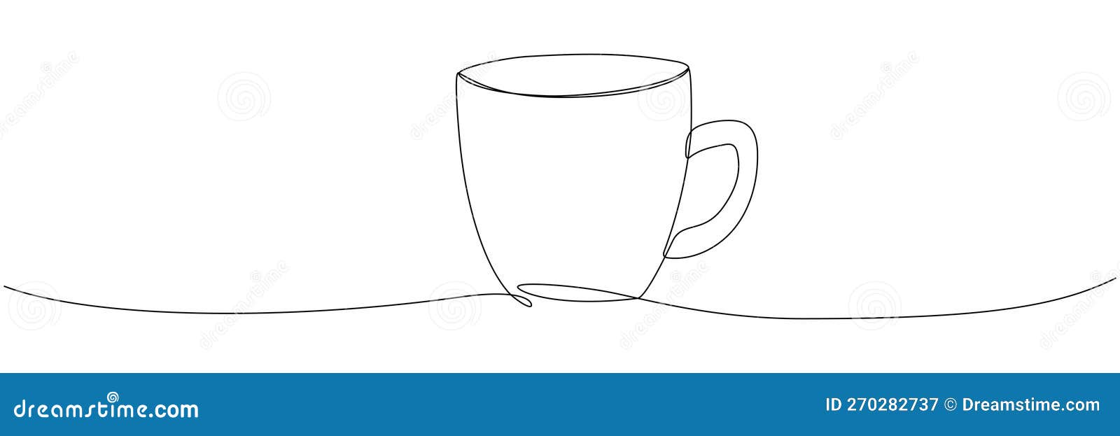 Cup Continuous Line Drawing. Stock Illustration - Illustration of ...