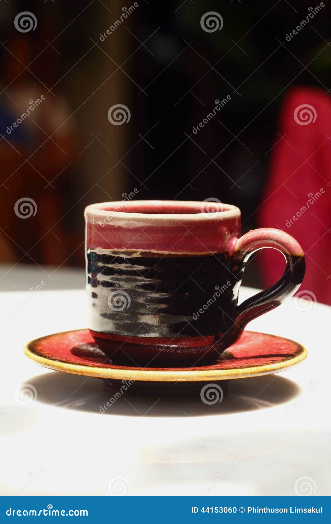 A cup of delicious coffee. stock photo. Image of croissant - 44153060
