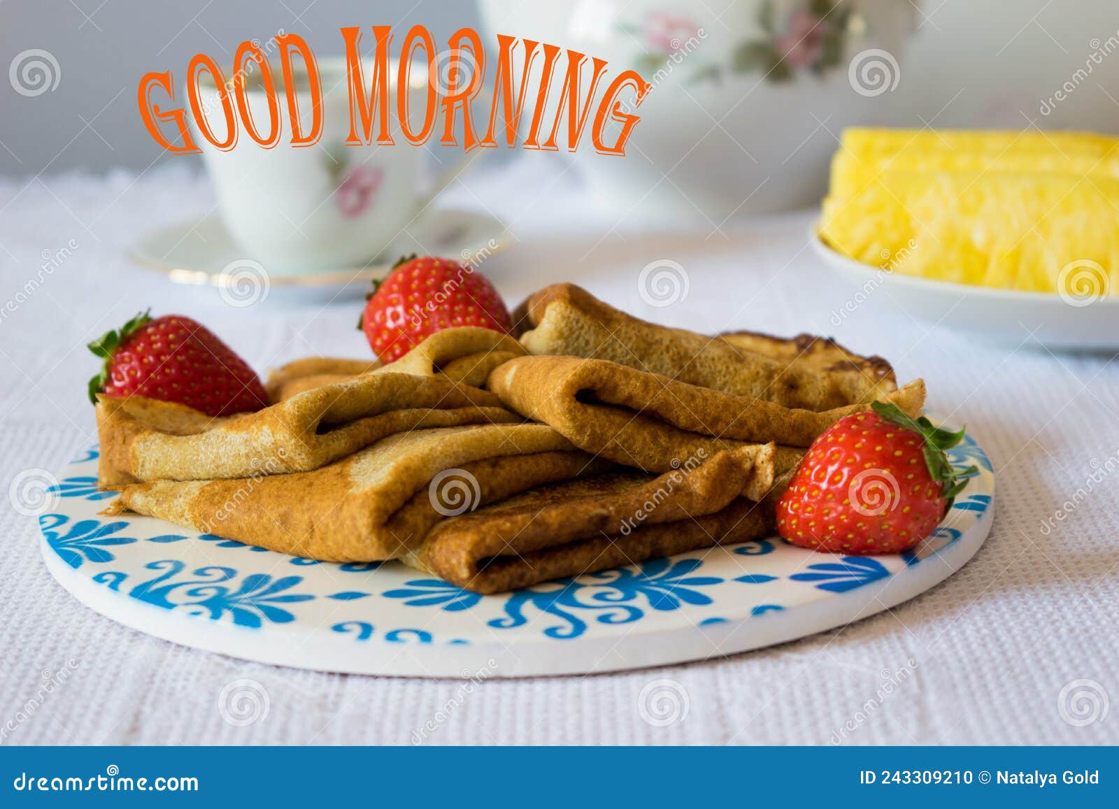 Cup of Drink with Text `Good Morning` Greeting Stock Photo - Image of ...