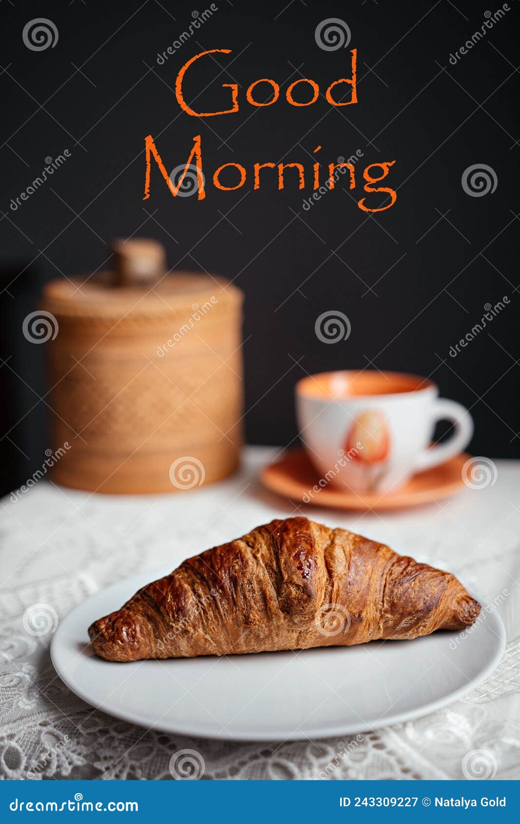 Cup of Drink with Text `Good Morning` Greeting Stock Image - Image of ...