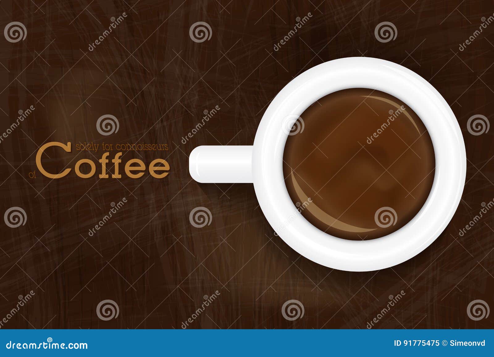 Cup of Espresso Top View. Coffee Background Design with Space for Text ...