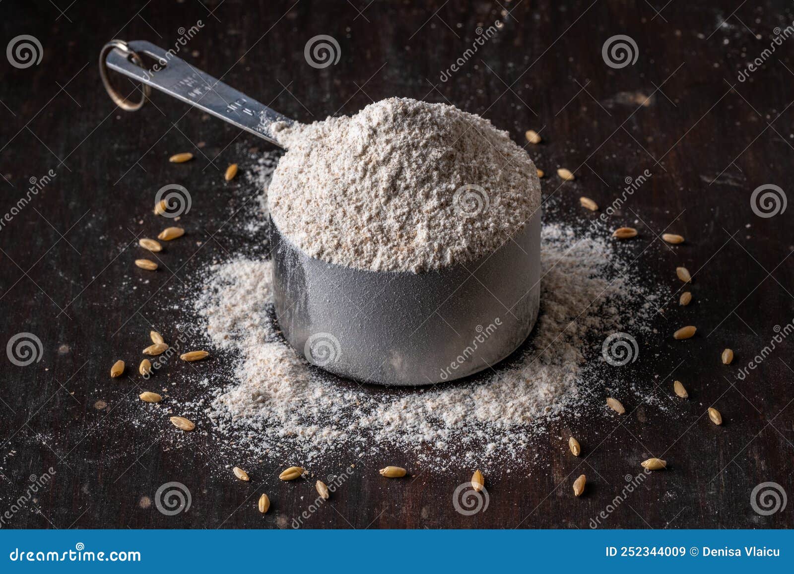 Cup of flour stock image. Image of table, wheat, board - 252344009