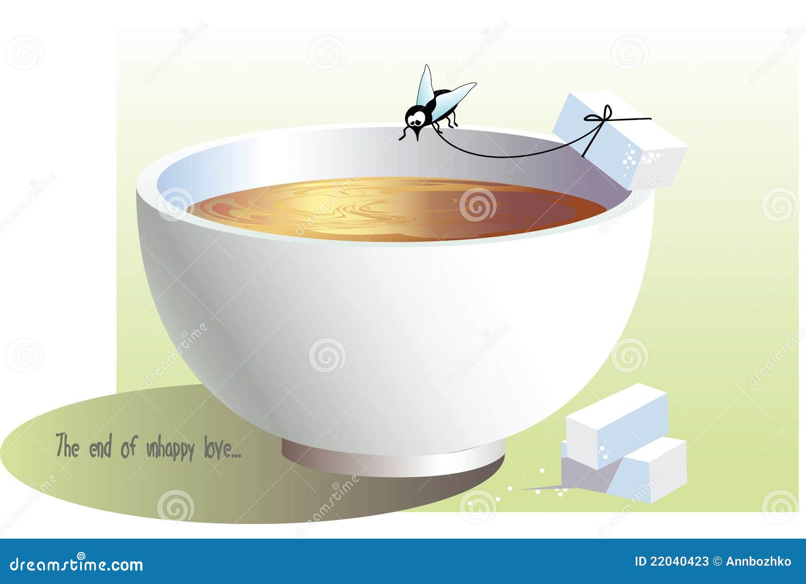 Cup and fly stock vector. Illustration of grief, joke - 22040423