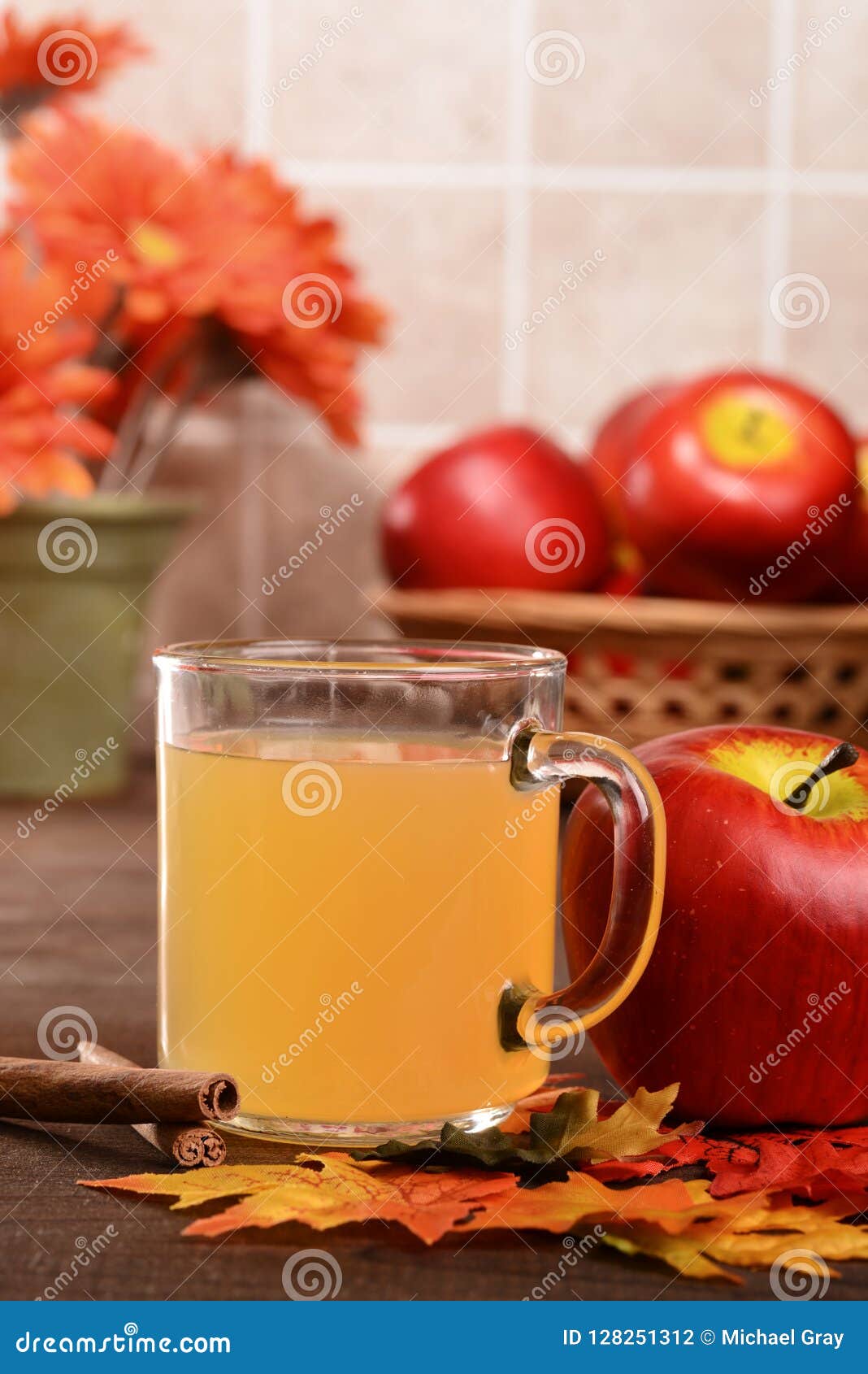 Cup of fresh apple cider stock photo. Image of autumn - 128251312