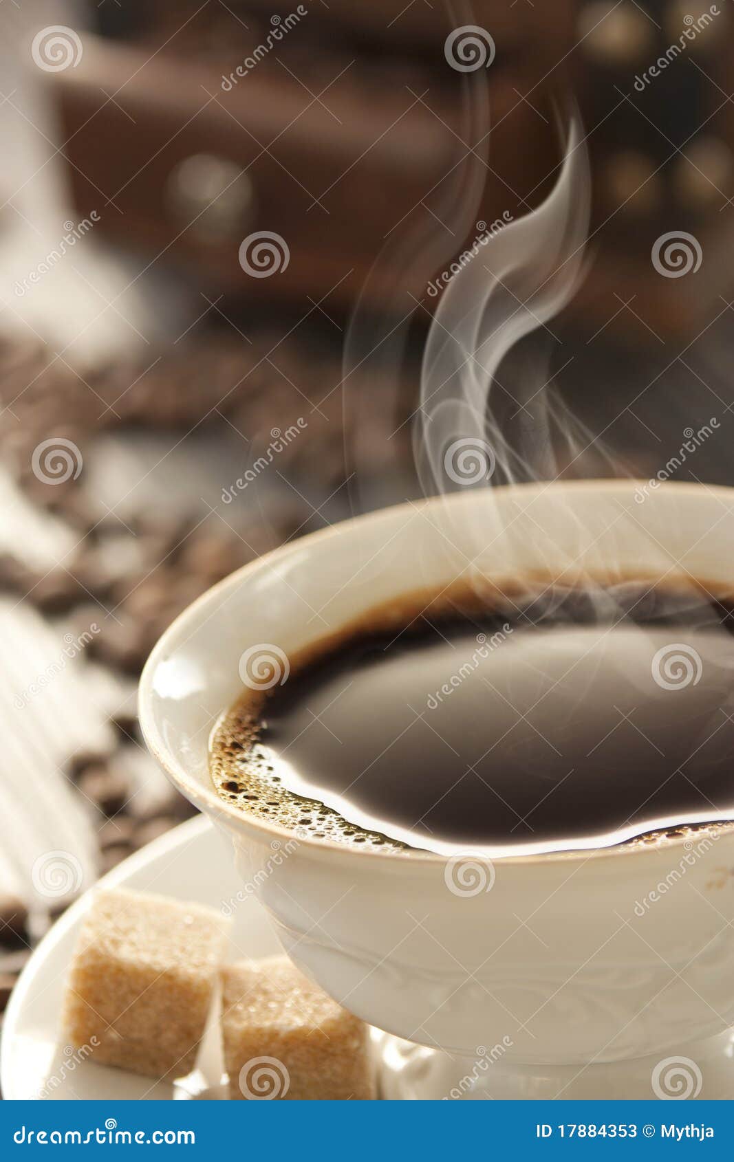 Cup of fresh coffee stock image. Image of close, fresh - 17884353