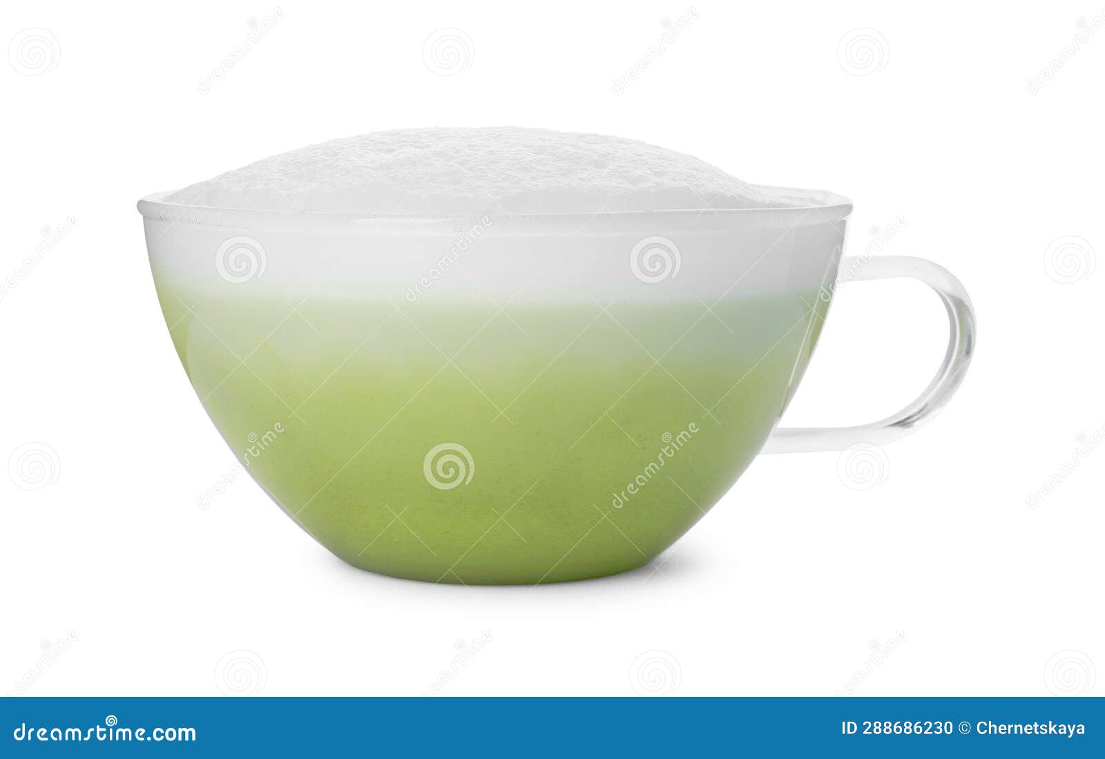 Cup of Fresh Matcha Latte Isolated on White Stock Photo - Image of ...