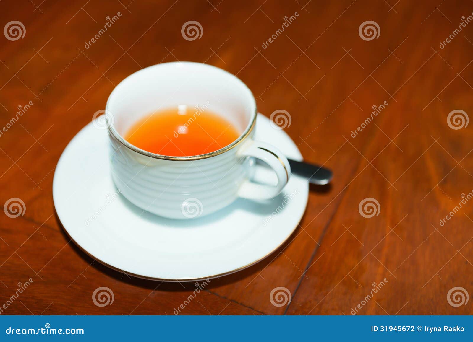 Cup of Fresh Tea on Wooden Table Stock Photo - Image of elegant, clean ...