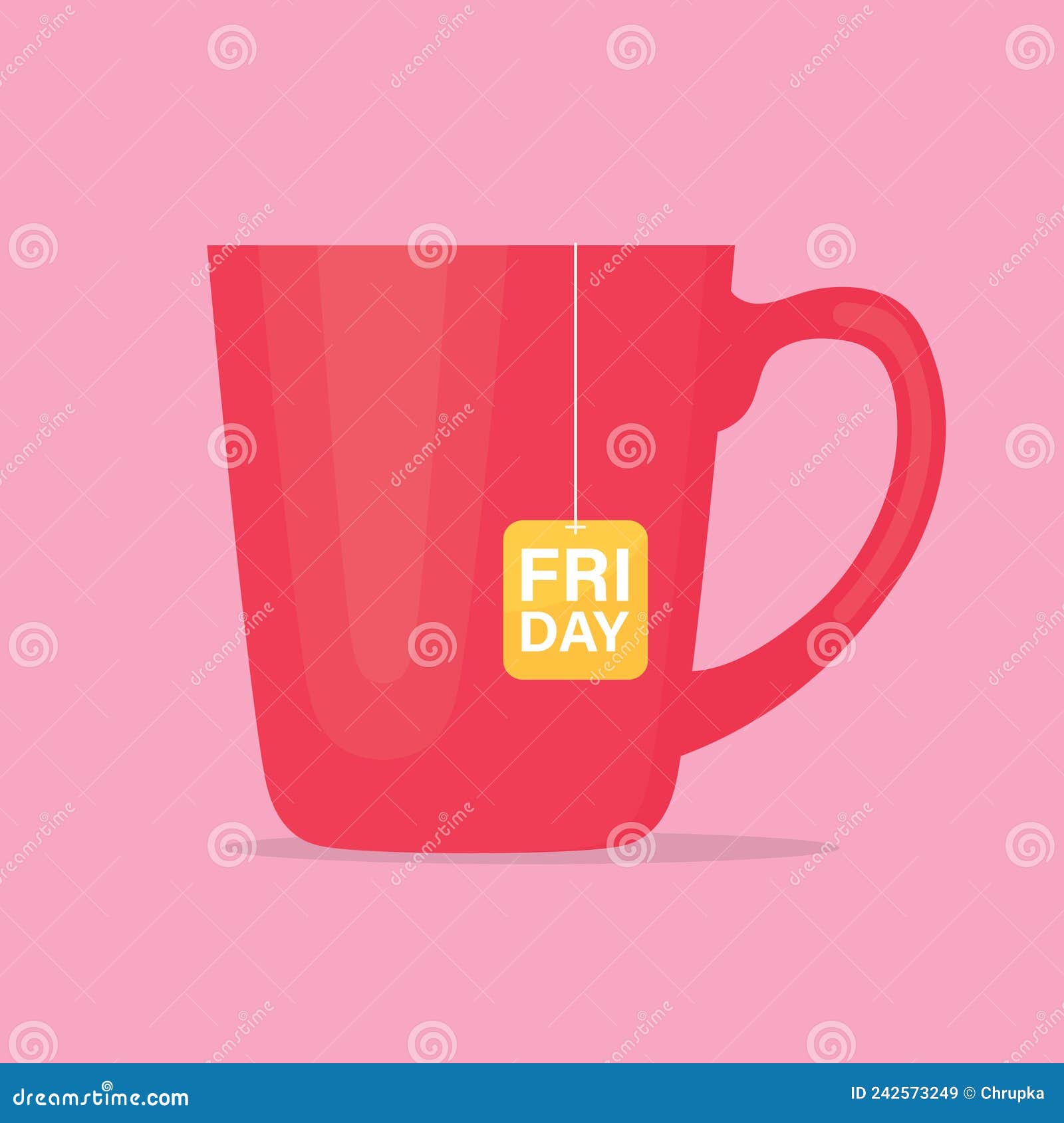 Cup with Friday Written on Tea Paper Tag, Happy Friday Concept Stock ...