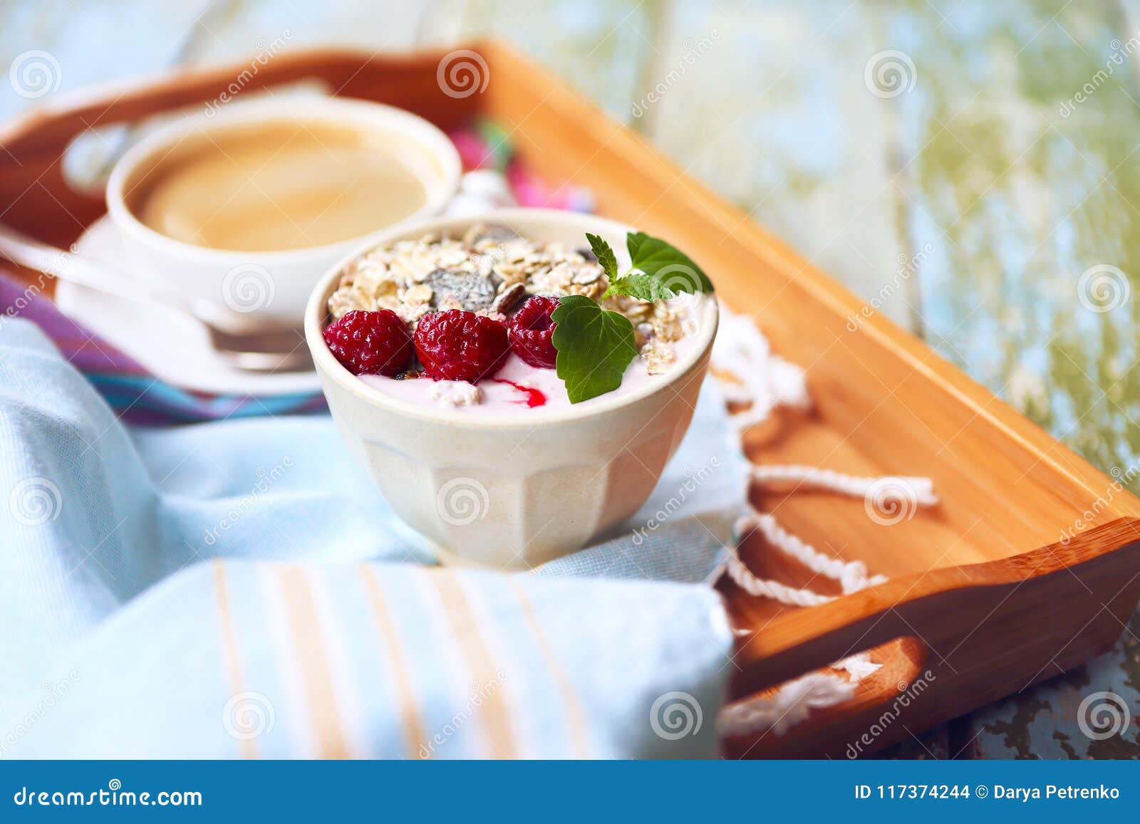 Cup of Granola with Yogurt and Fruit Stock Photo - Image of retro ...