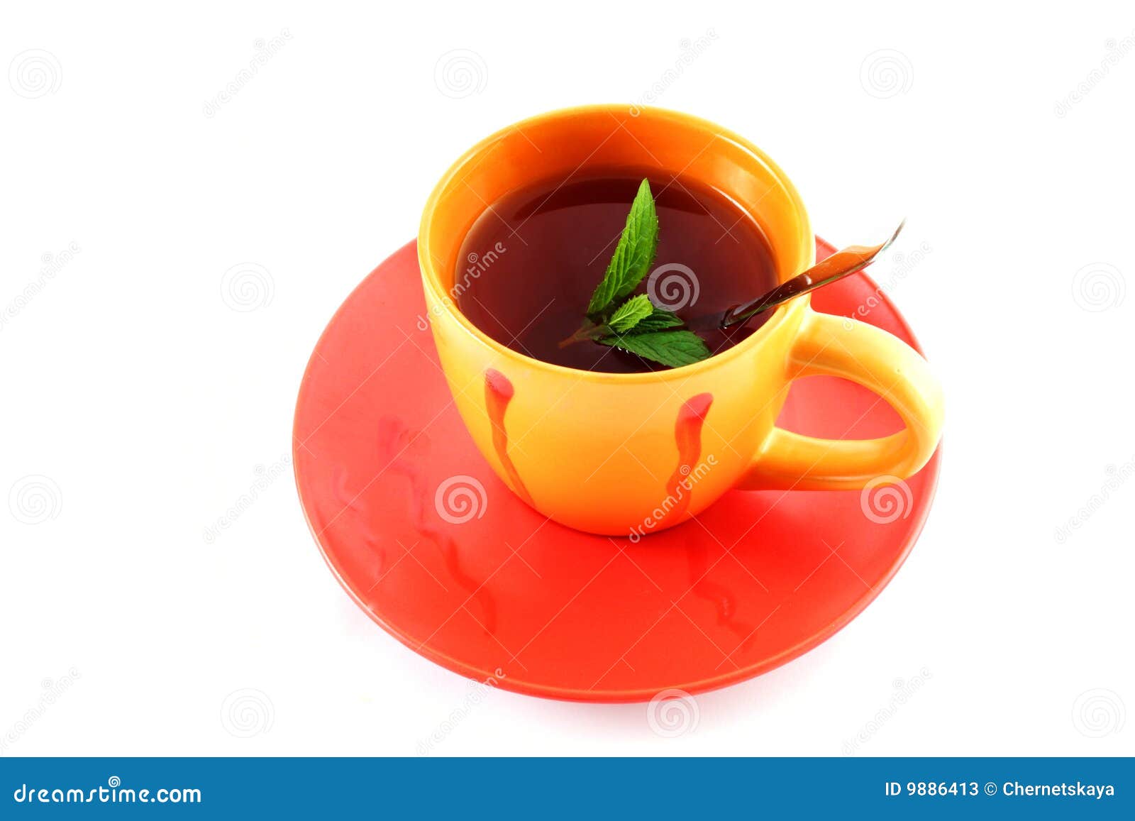 Cup of green tea stock image. Image of cooking, plate - 9886413