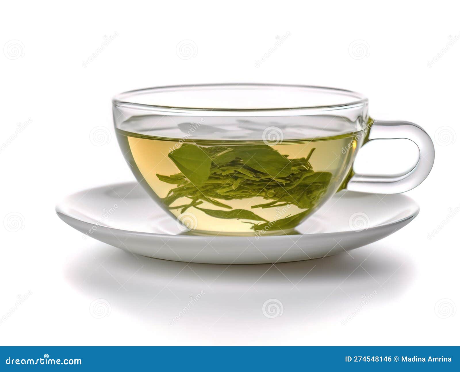 Cup of Green Tea Isolated on White Background. Stock Photo - Image of ...