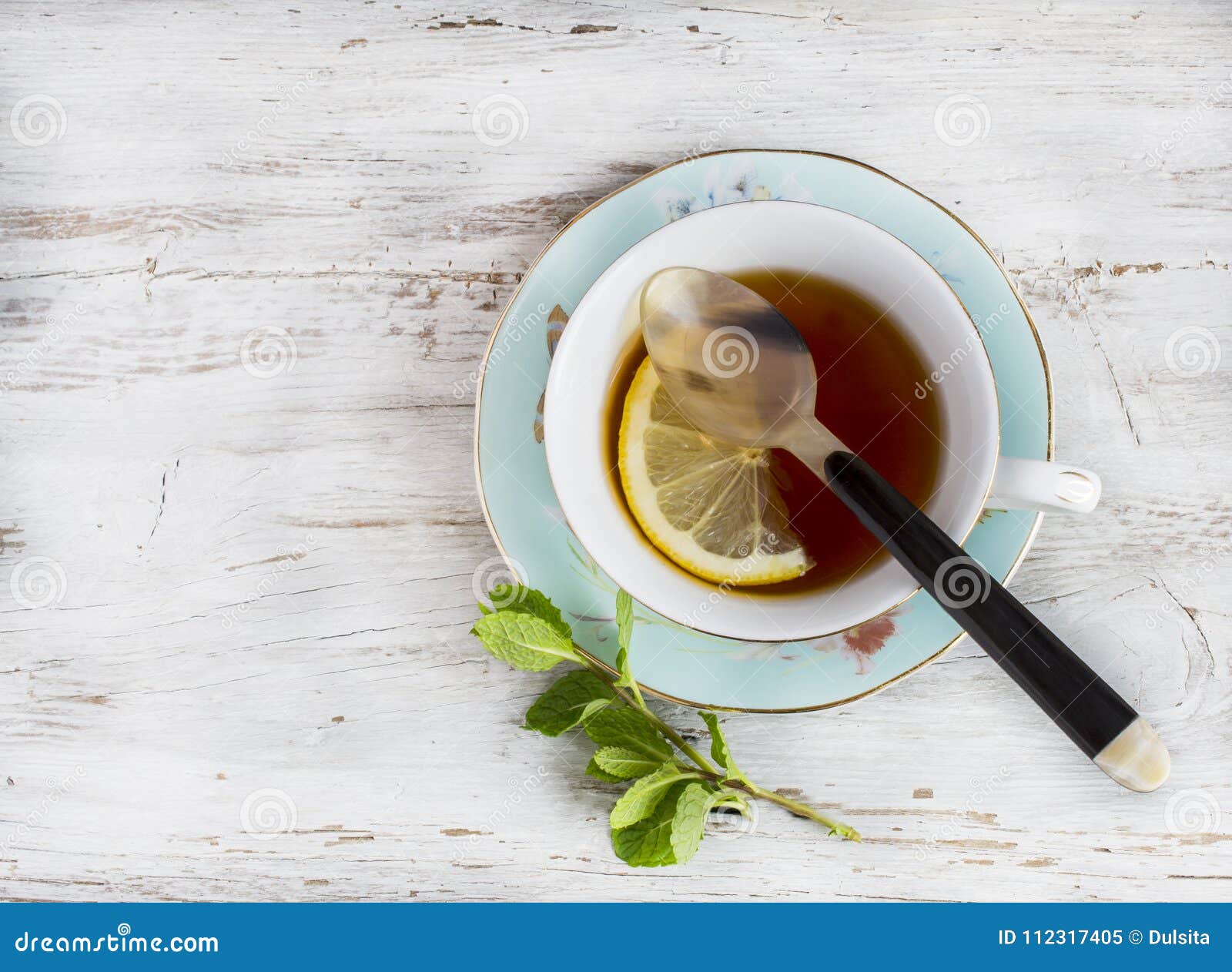 Cup of Green Tea with Lemon Stock Image - Image of rustic, relaxation ...