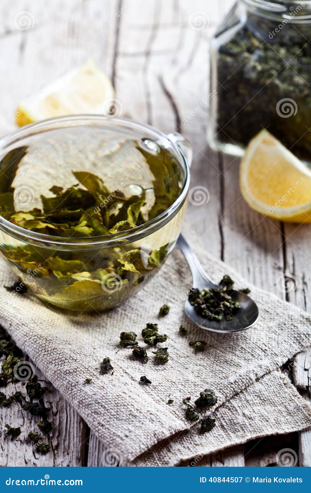 Cup of green tea and lemon stock image. Image of sour - 40844507