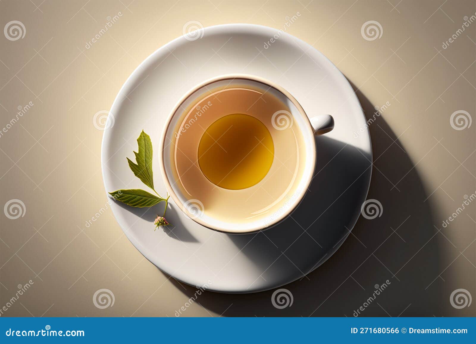A Cup of Green Tea Top View, Minimal Design. Generative AI Stock ...