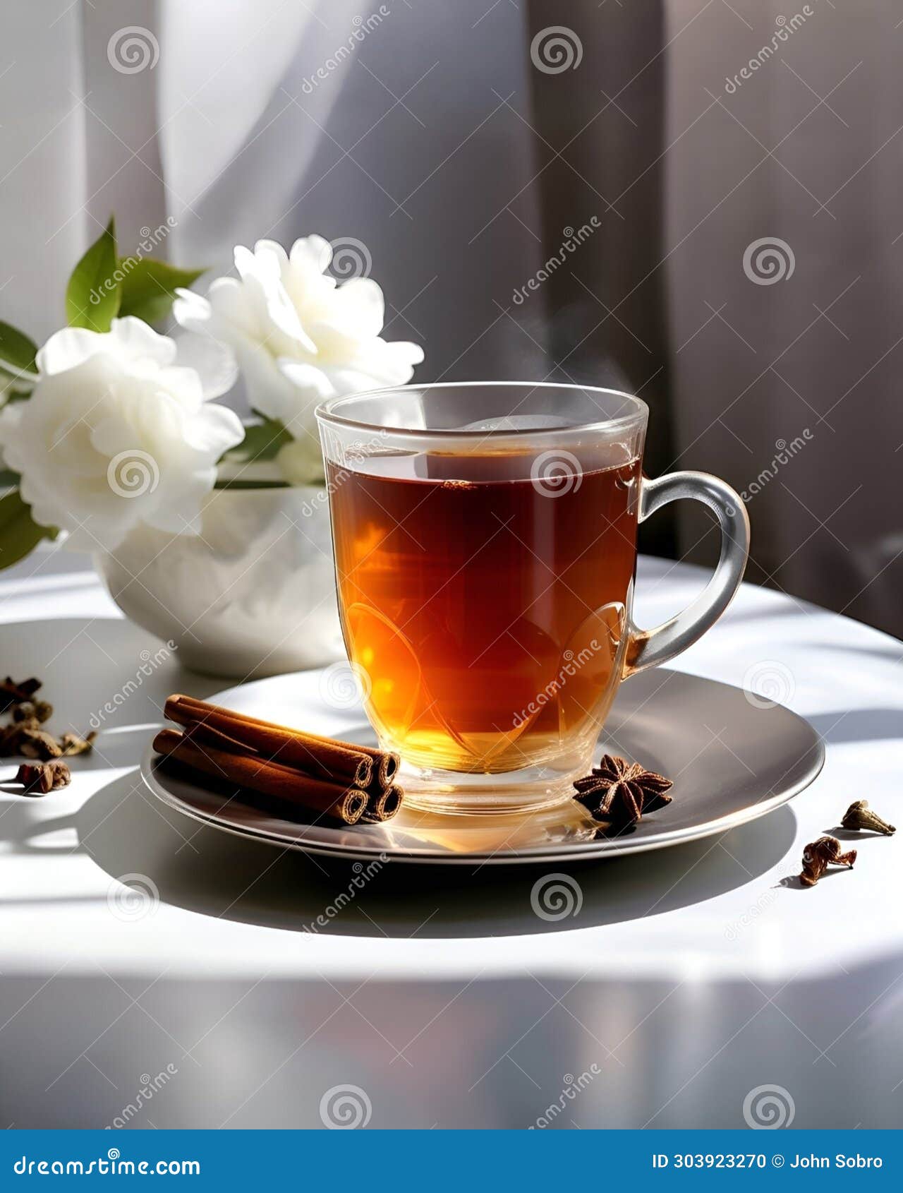 Cup of Green Tea Isolated on White Background Stock Illustration ...