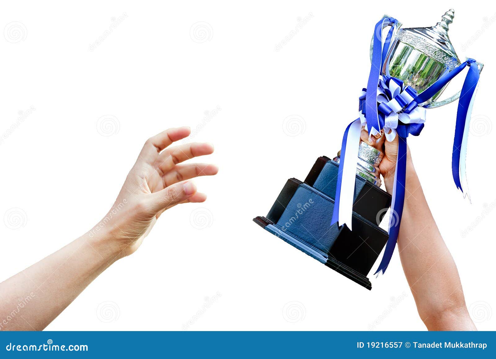 Cup in hand stock image. Image of champ, ribbon, reward - 19216557