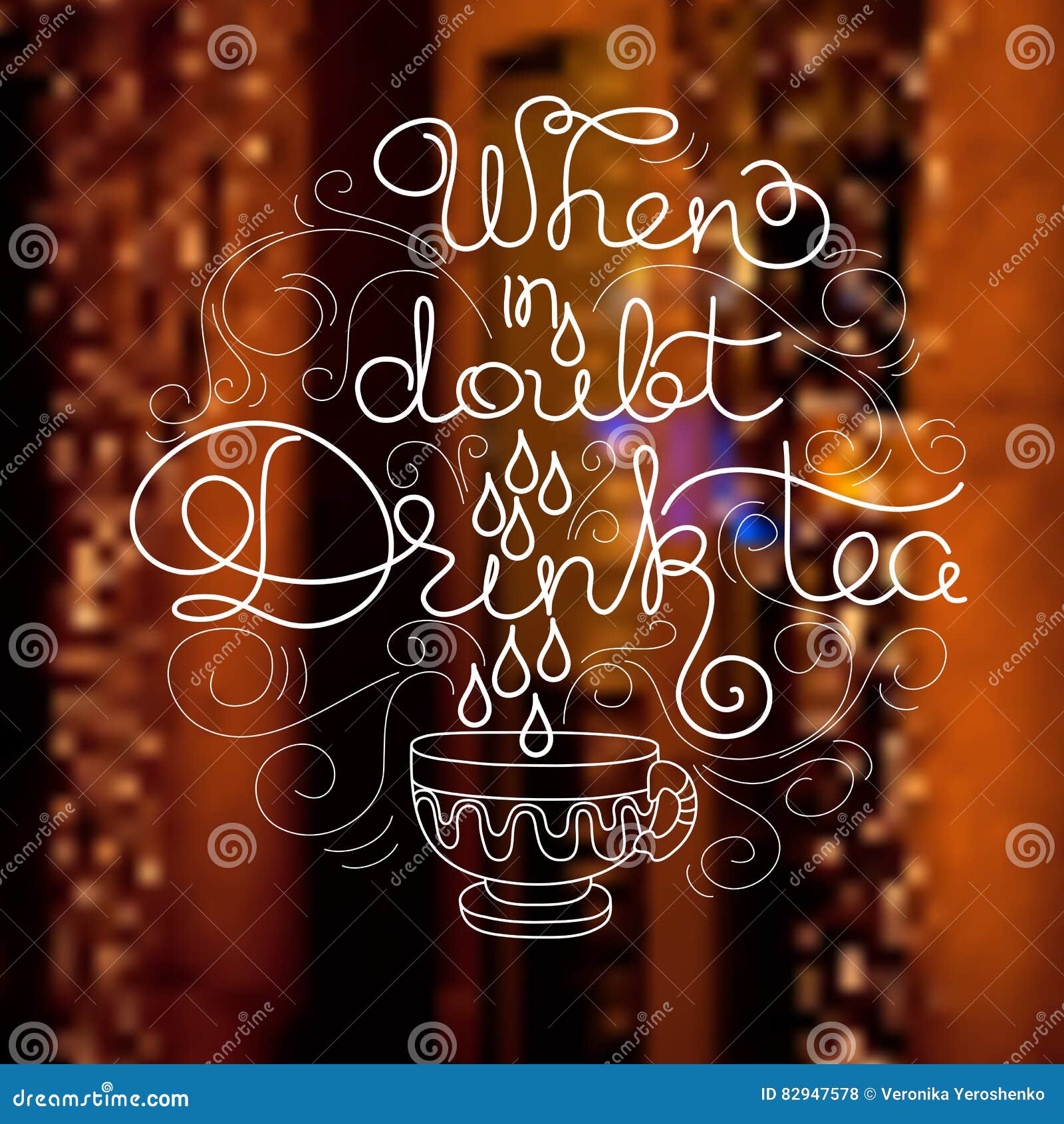 Cup and Handwritten Words when in Doubt Drink Tea. Stock Vector ...